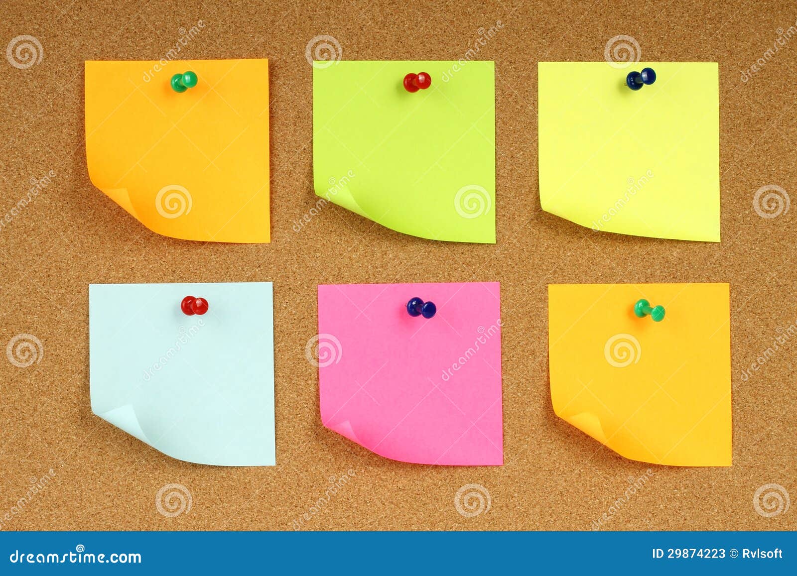 Papeles de notas del color imagen de archivo. Imagen de sujetapapeles ...