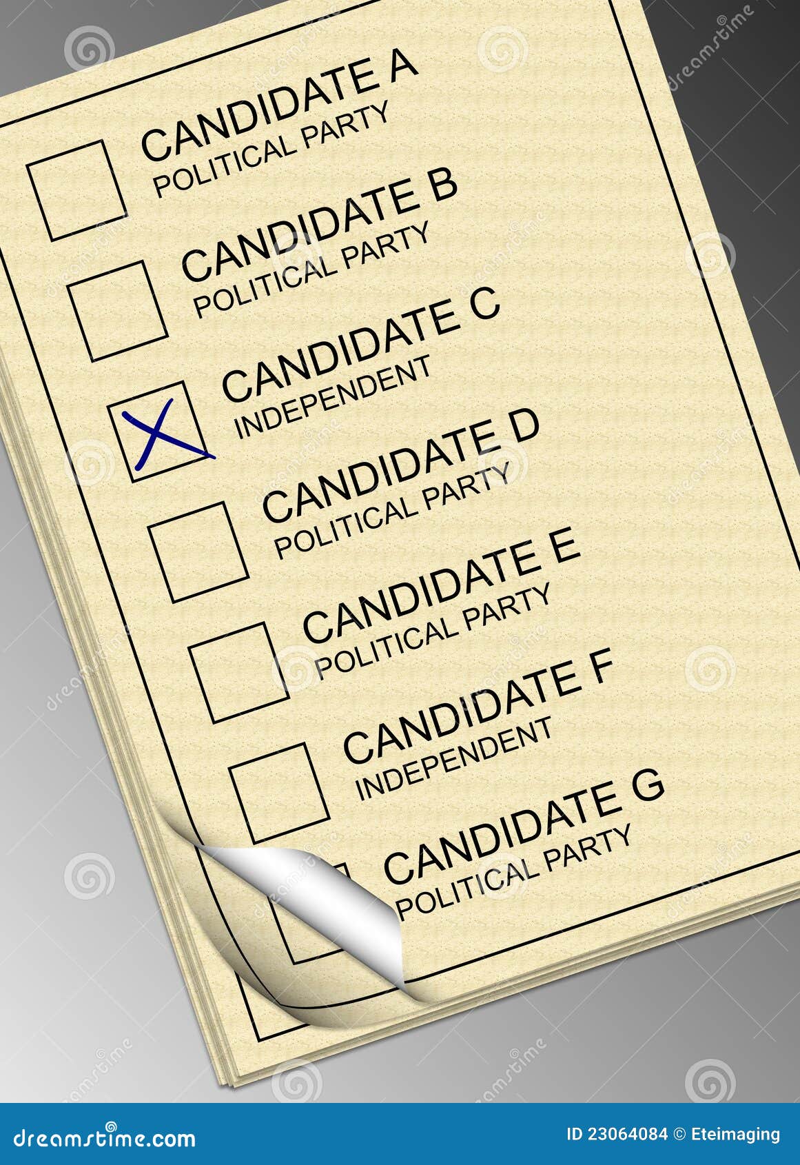 Papeleta electoral stock de ilustración. Ilustración de marca - 23064084