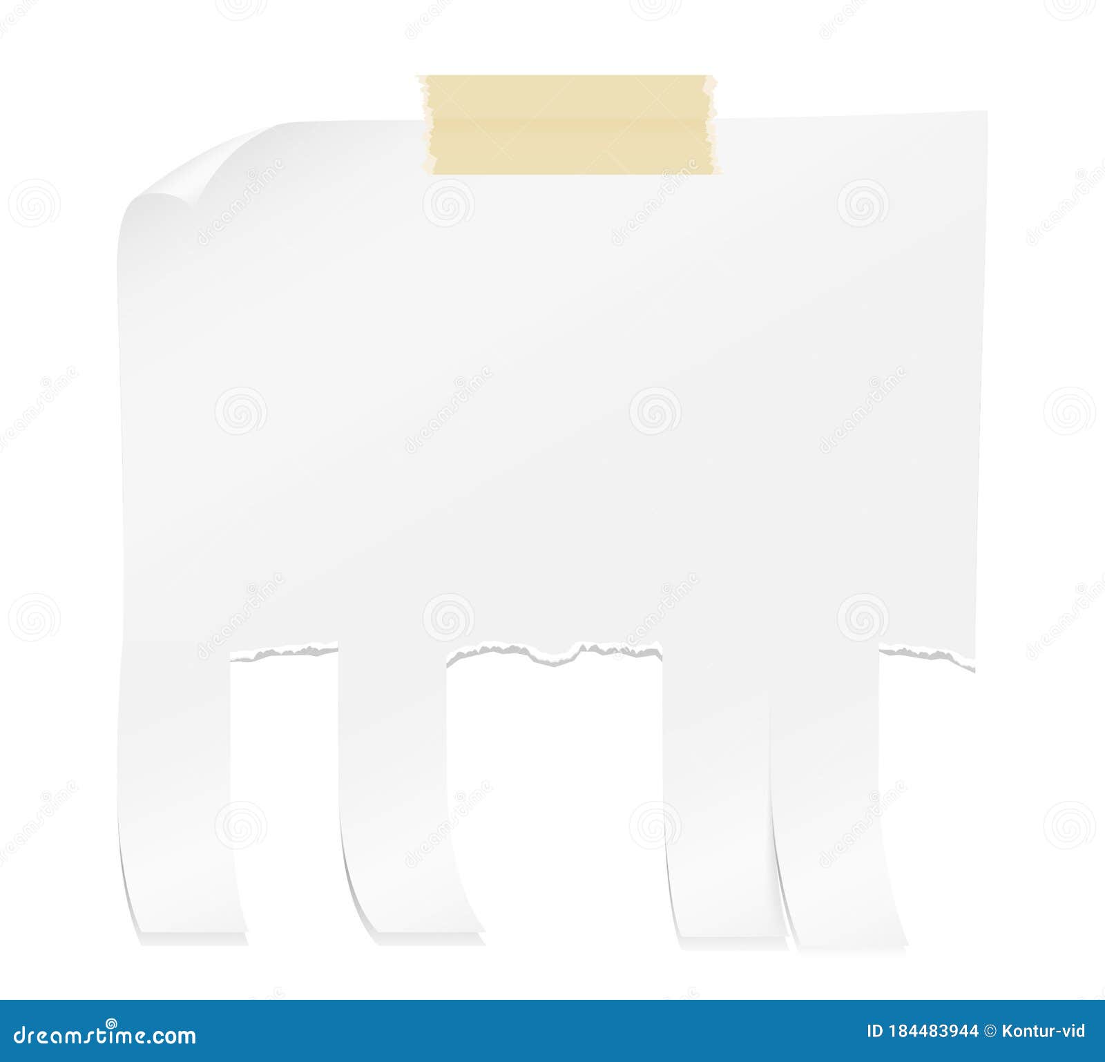 Paper Ad for Sticking on the Wall with Tear Strips Vector Illustration ...