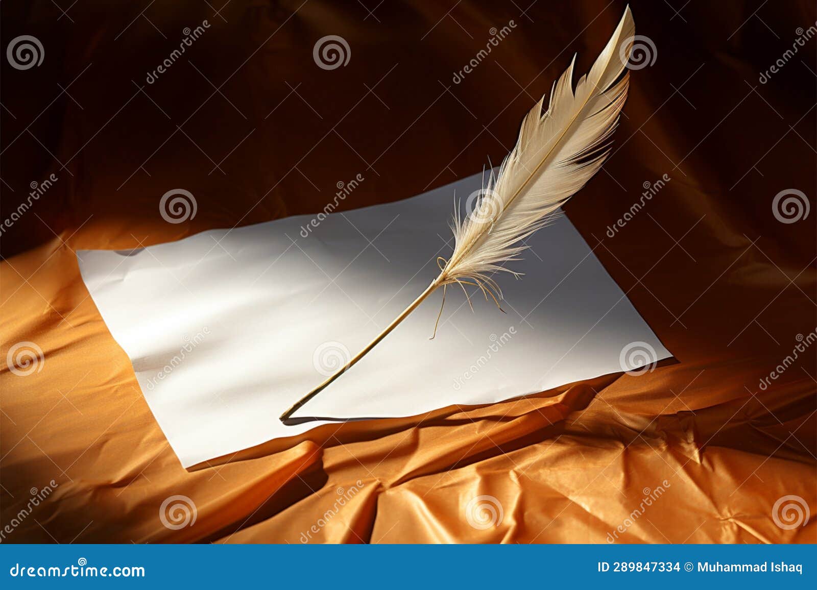 Paper Adorned with a Protruding Feather, a Touch of Rustic Charm Stock ...