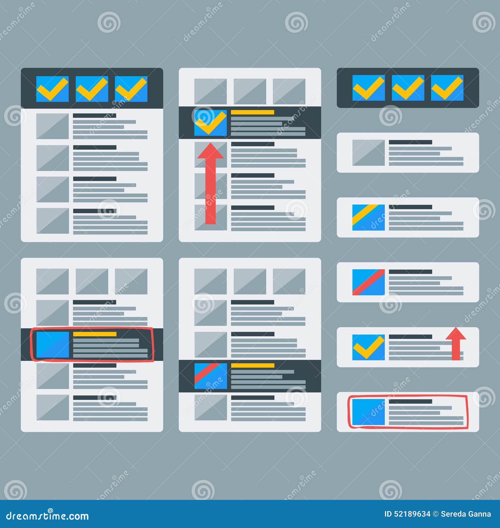 Paper Advertising Objects Set Stock Vector - Illustration of media ...