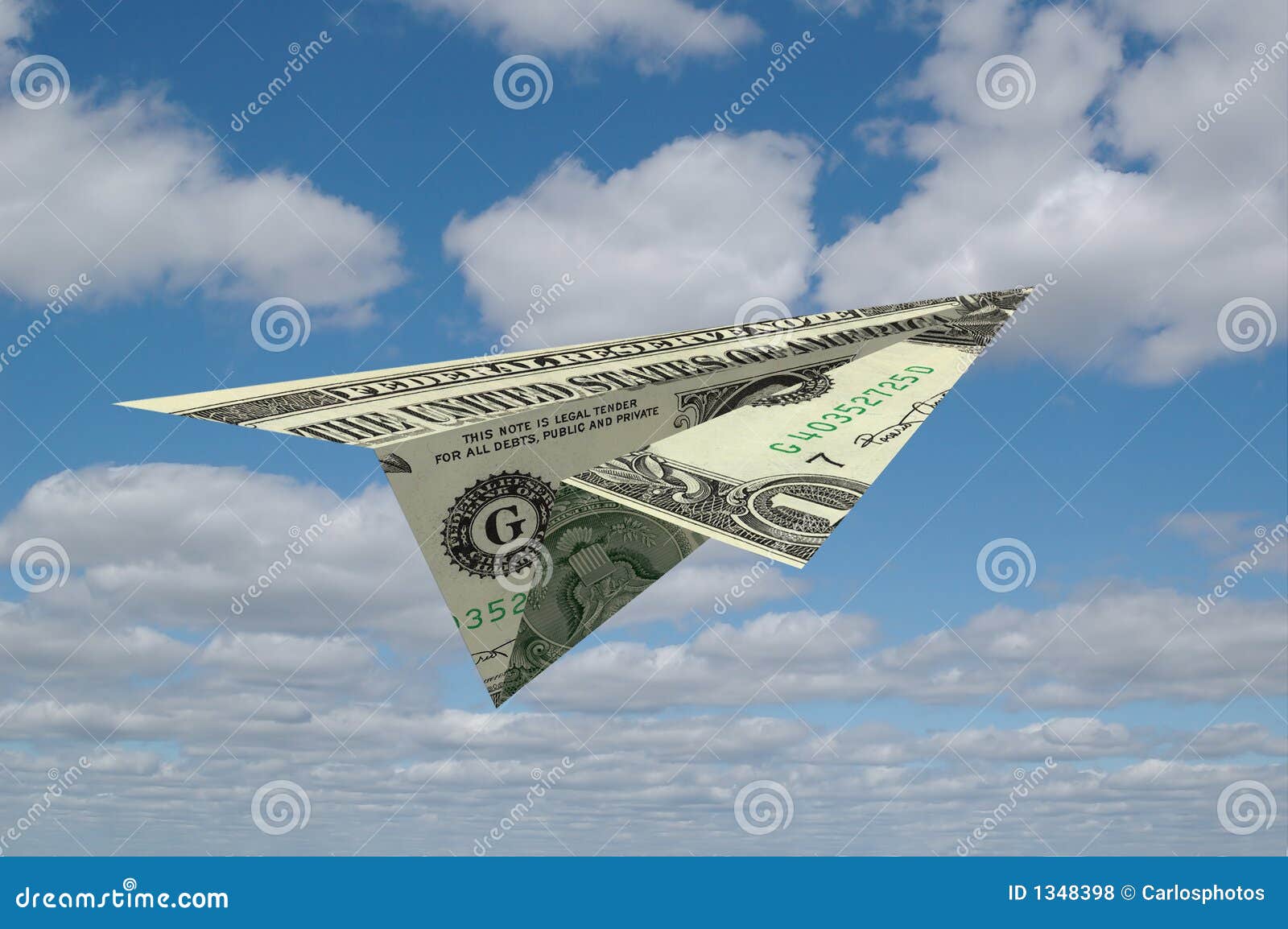 Paper Aiirplane Made Out of Money Stock Photo - Image of competition ...