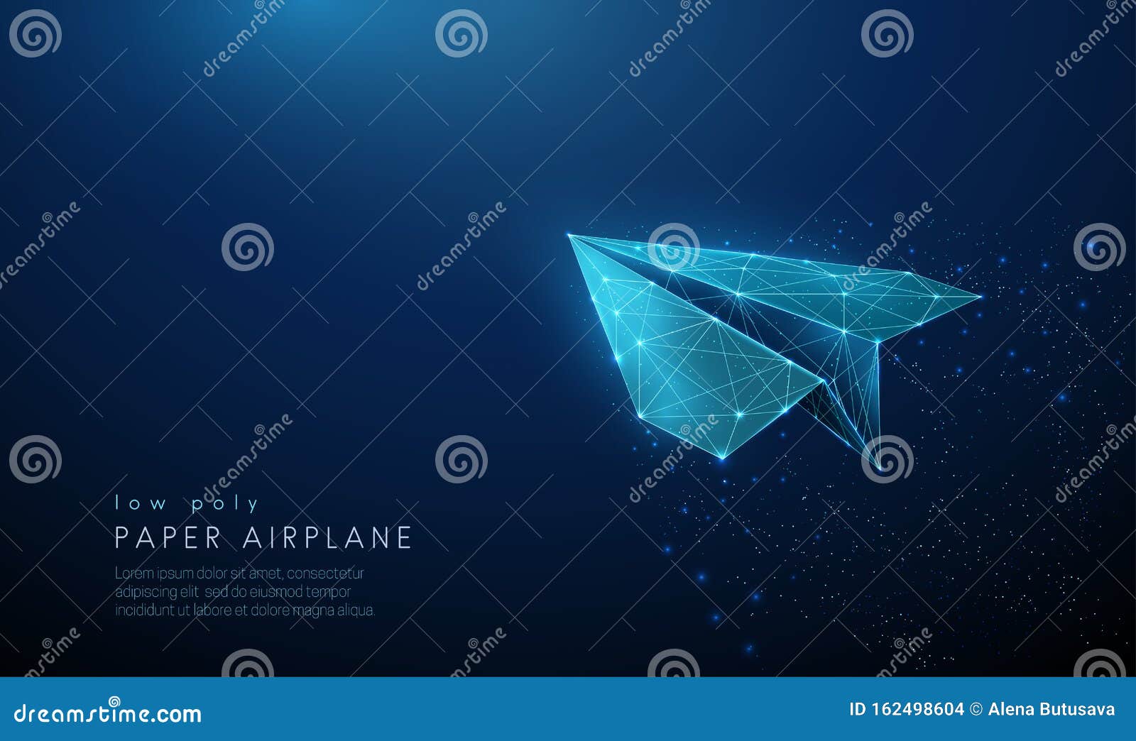 Paper Air Plane. Low Poly Style Design Stock Vector - Illustration of ...