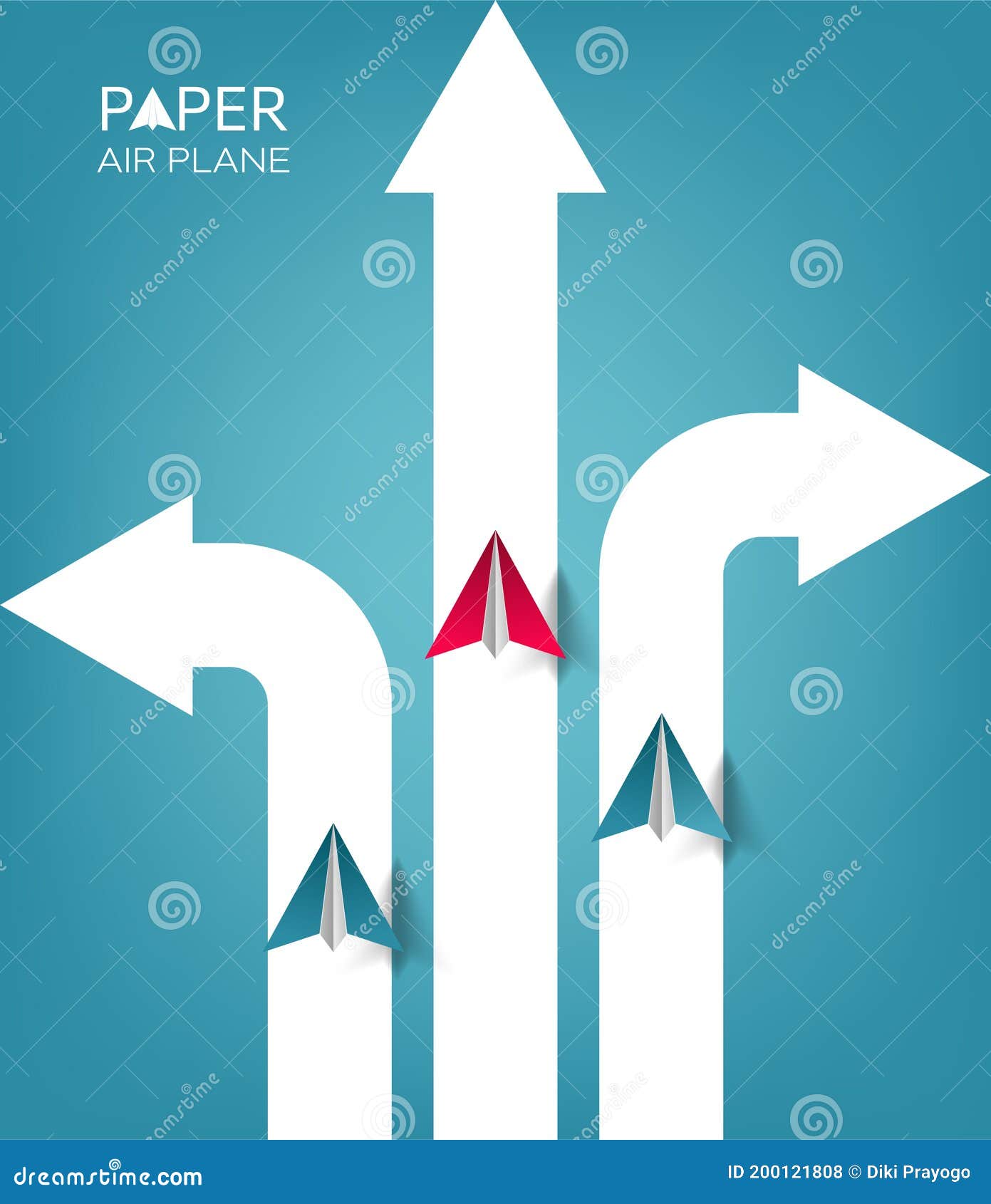 Paper Air Plane Symbol. Different Arrow Direction for Different Goal ...