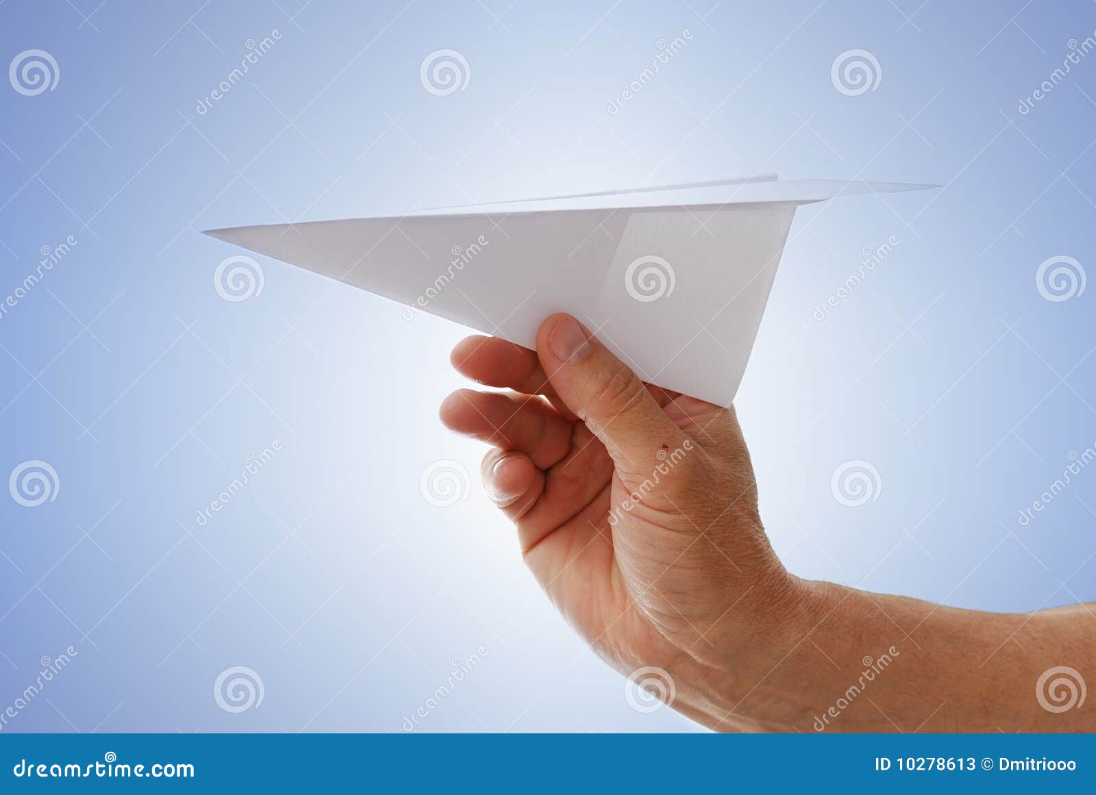 Paper Aircraft is Launched from Hand. Stock Image - Image of paper ...
