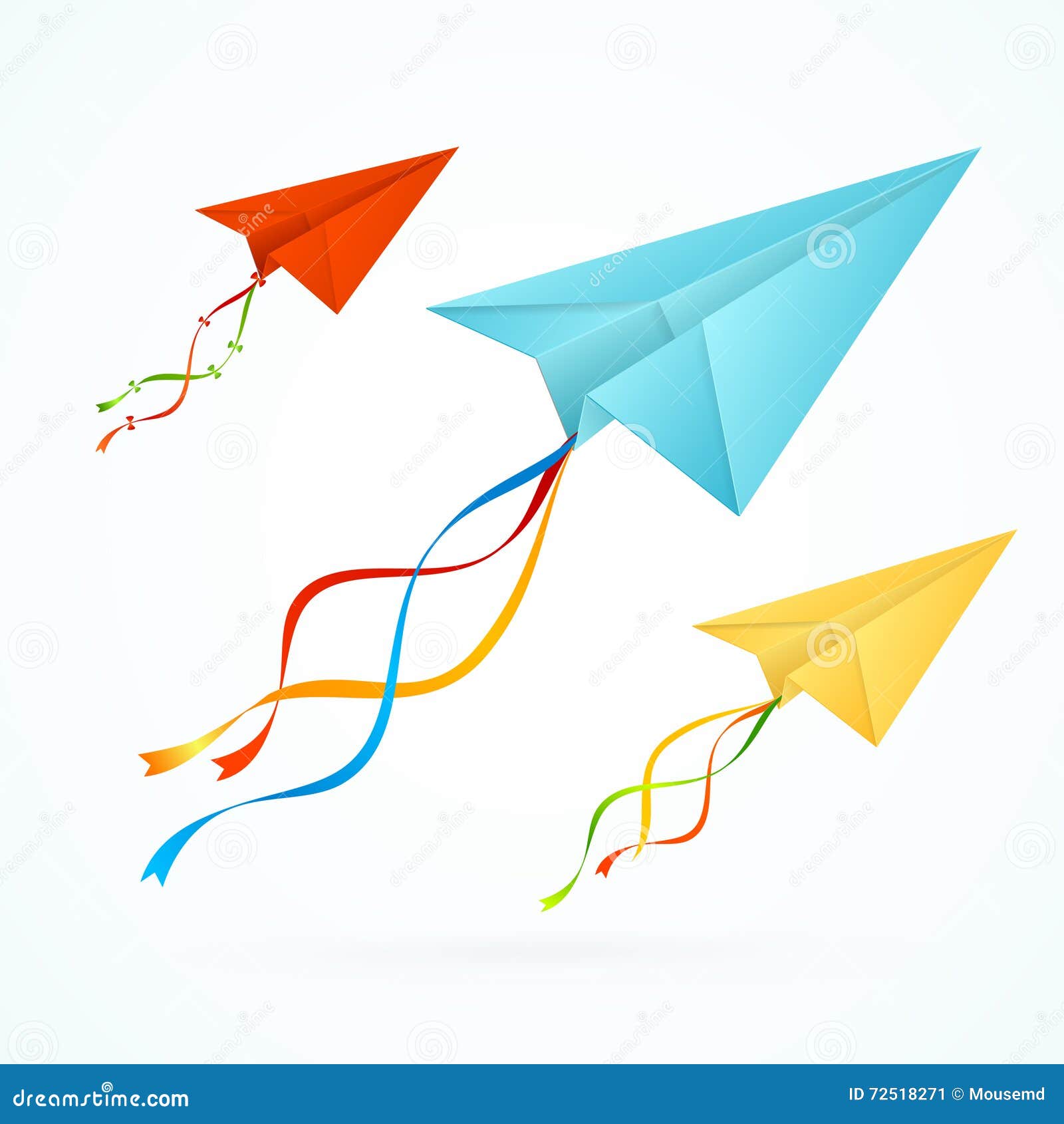 Paper Airplain Colorful Set. Vector Stock Vector - Illustration of ...