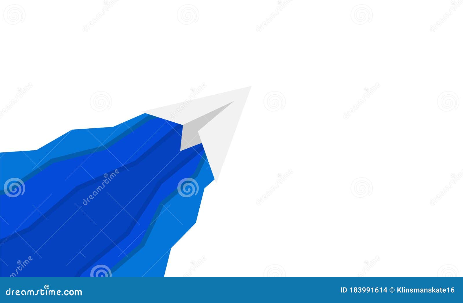 Paper Airplane with Abstract Blue Background Concept Vector Stock ...