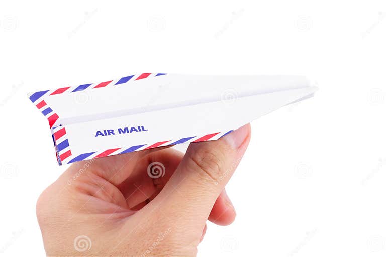 Paper Airplane Airmail Concept Stock Image - Image of contact ...
