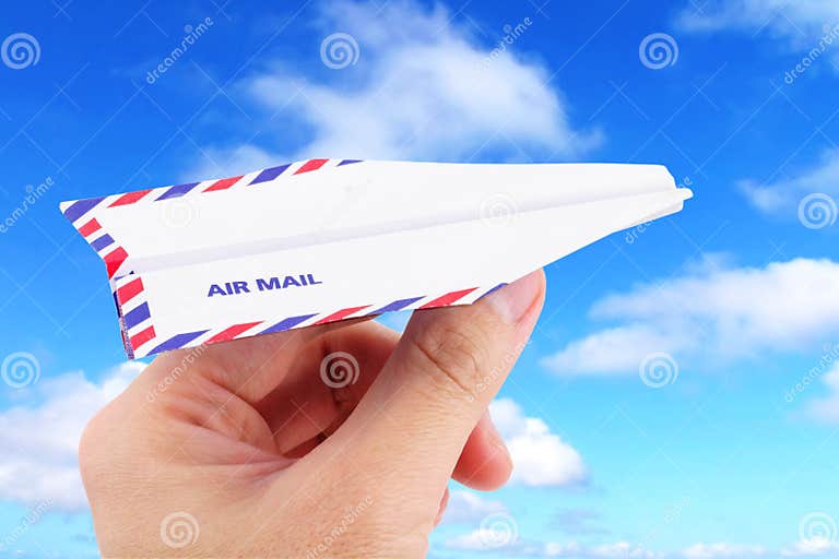 Paper Airplane Airmail Concept Stock Image - Image of airplane ...