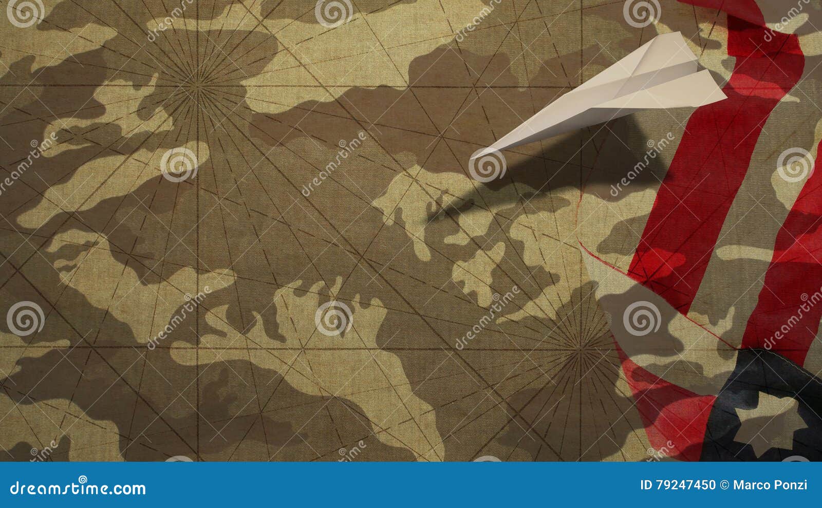 Paper Airplane and Camouflage Background Stock Photo - Image of ...