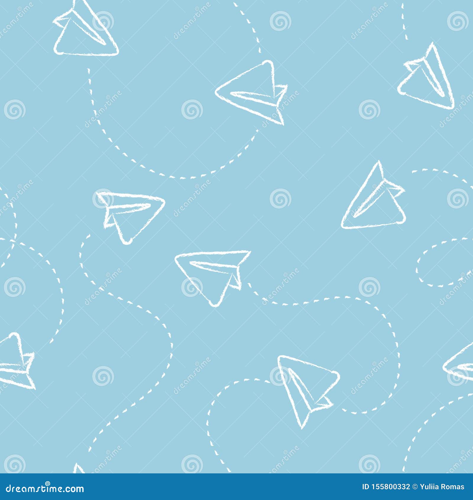 Paper Airplane Or Envelope Seamless Pattern. Vector Mail Texture ...