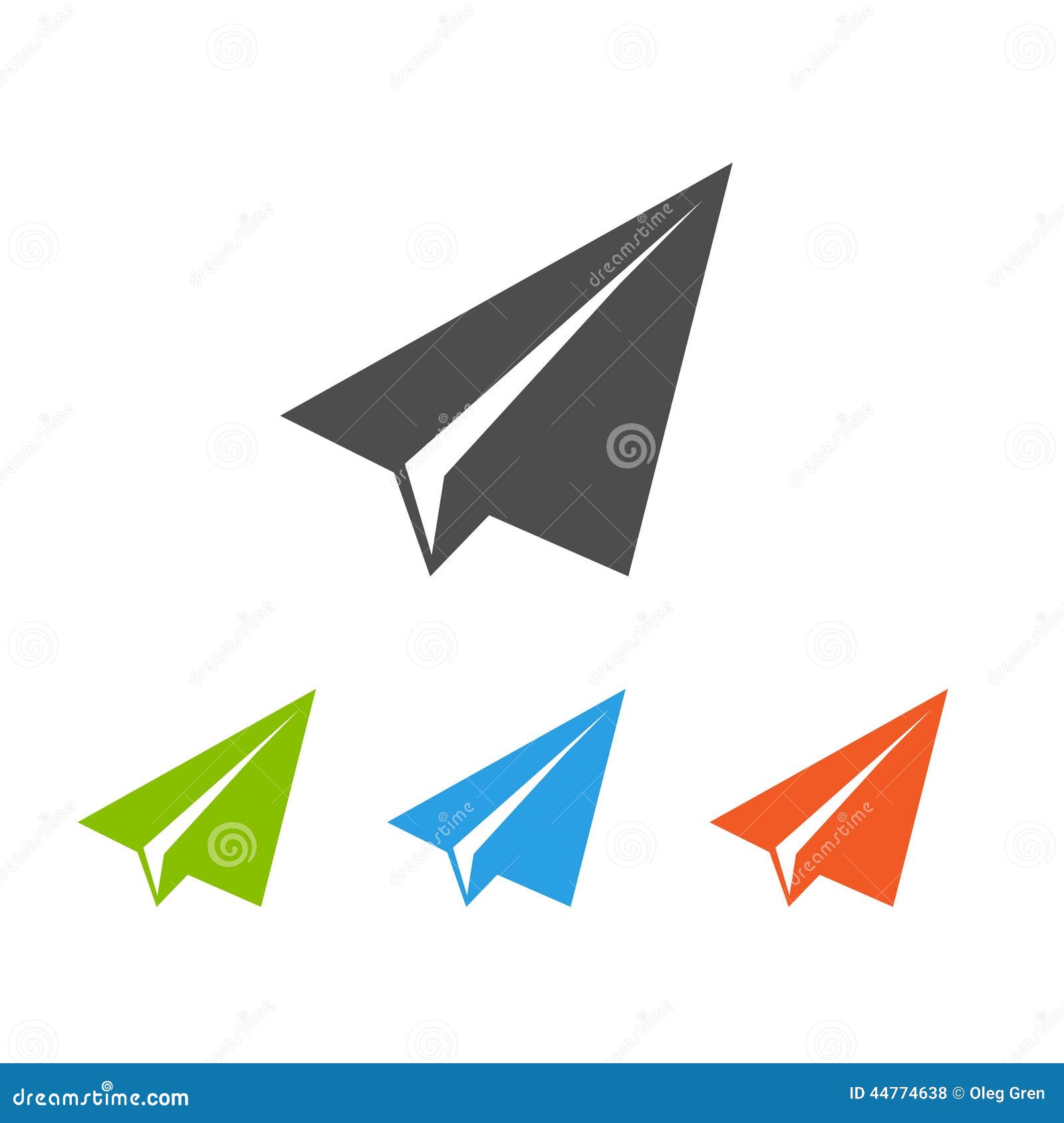 Paper airplane flat icons stock vector. Illustration of simple - 44774638