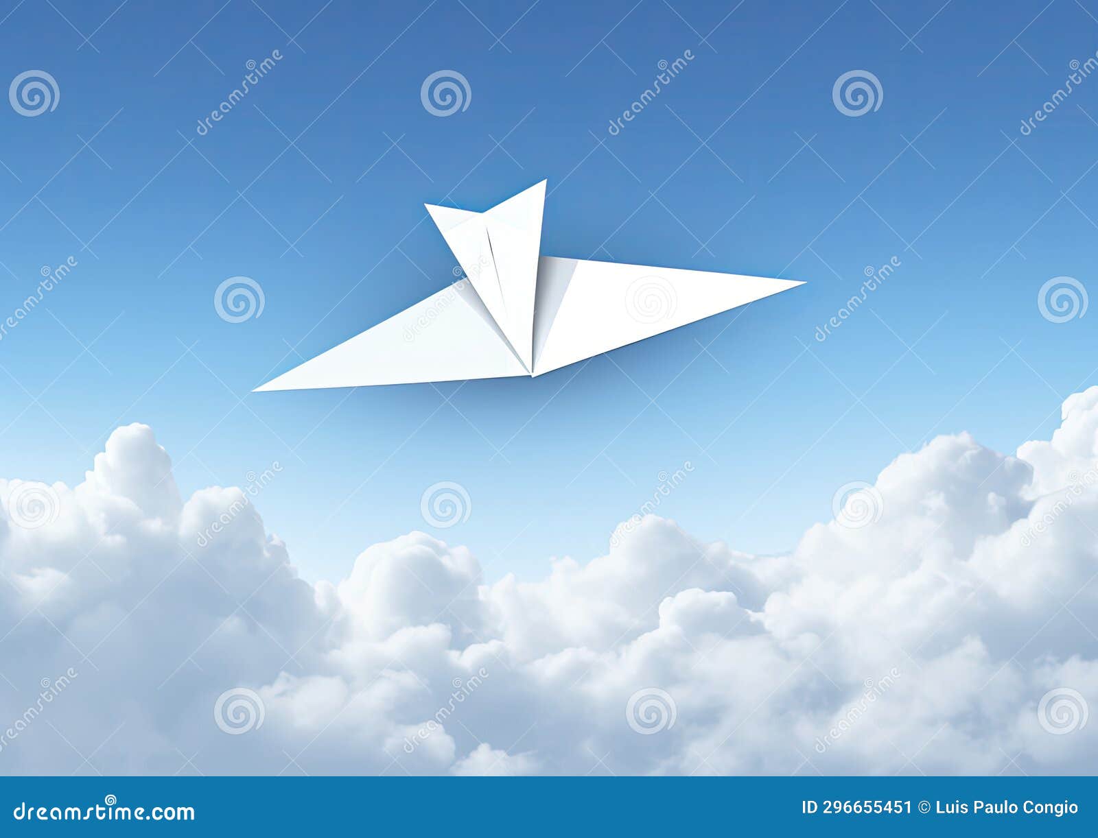 A Paper Airplane Soaring through the Clouds Stock Image - Image of ...