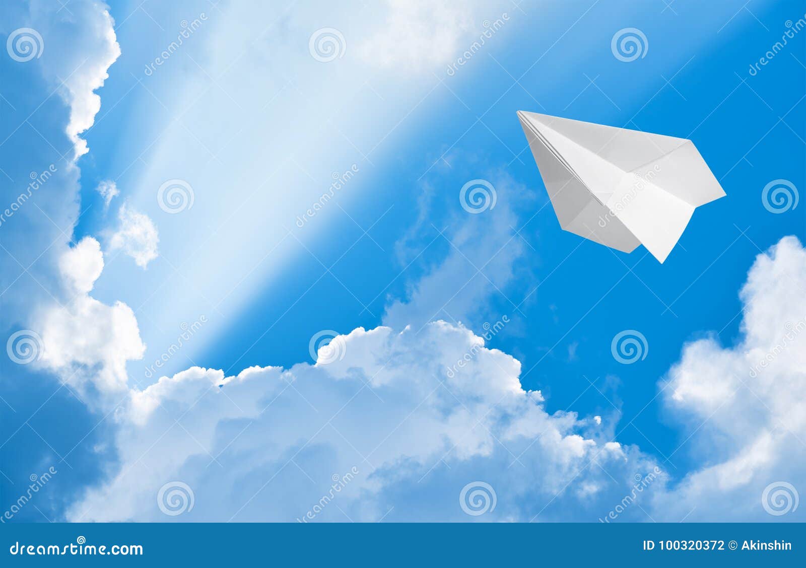 Paper Airplane Flying in the Sky Stock Photo - Image of game, concept ...