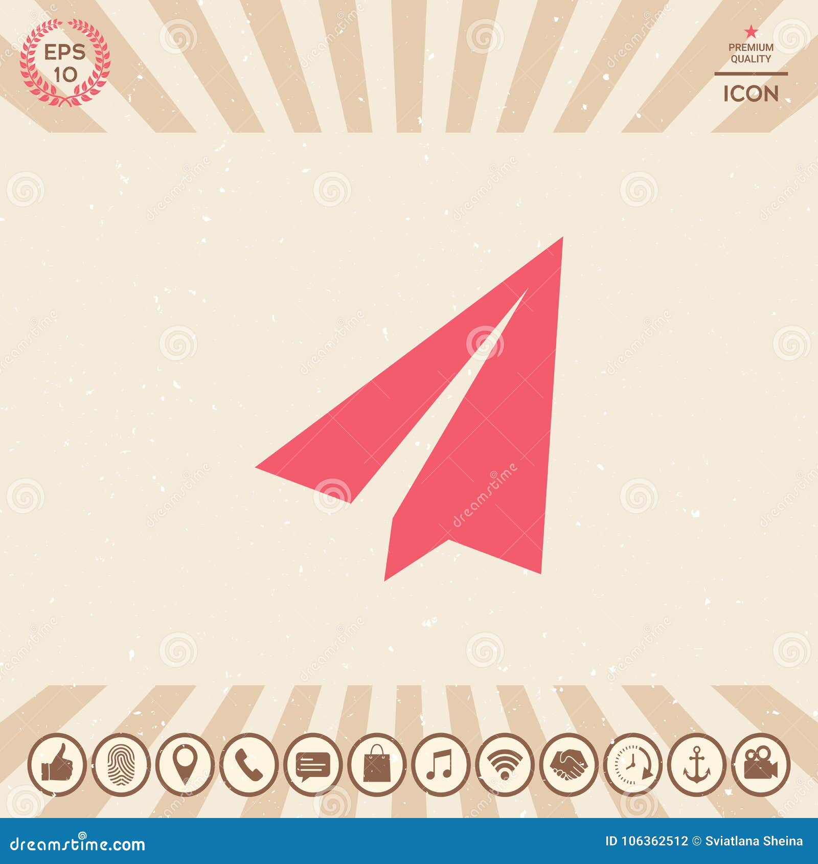 Paper airplane icon stock vector. Illustration of travel - 106362512