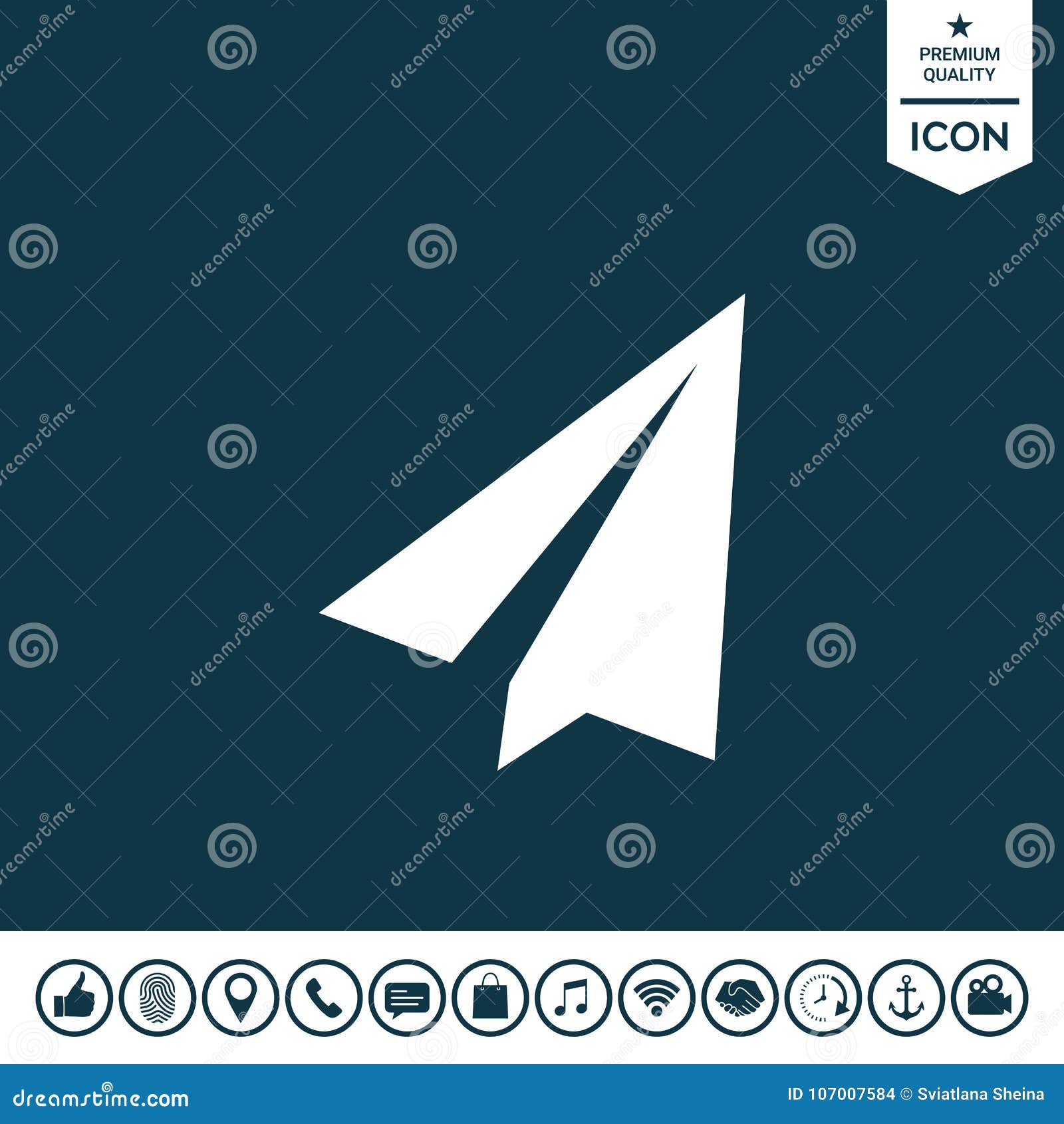 Paper airplane icon stock vector. Illustration of transport - 107007584