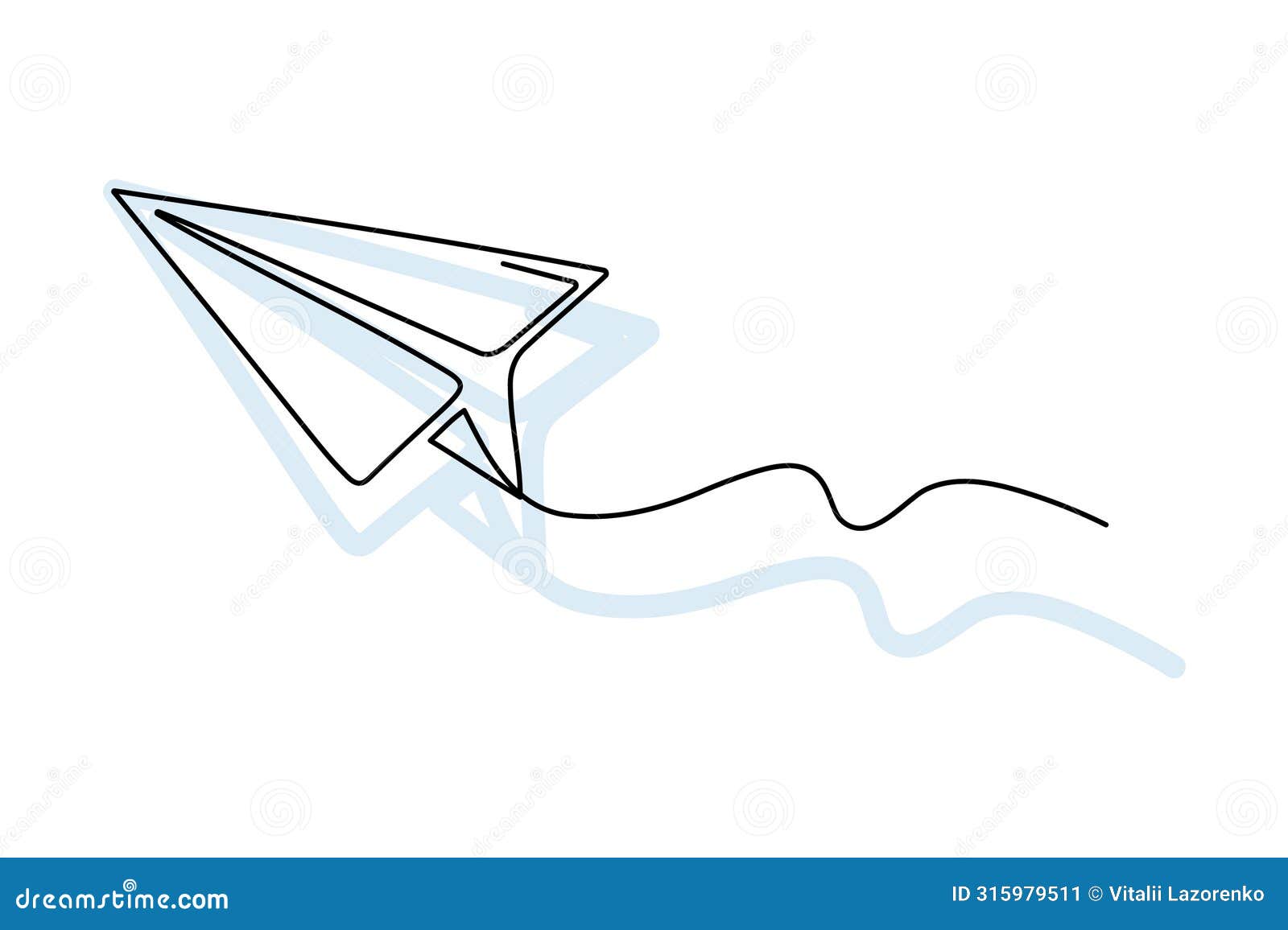 Paper Airplane Loop. Airmail. Minimalistic Flat Line. Paper Airplane ...