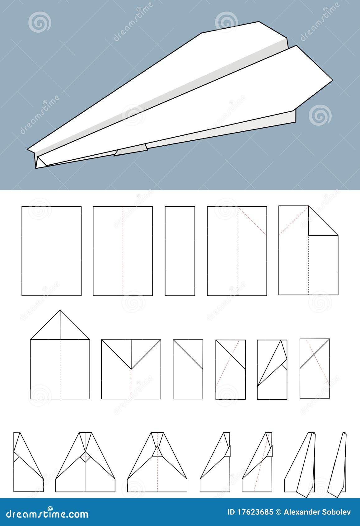 Paper airplane - Origami. stock vector. Illustration of layout - 17623685