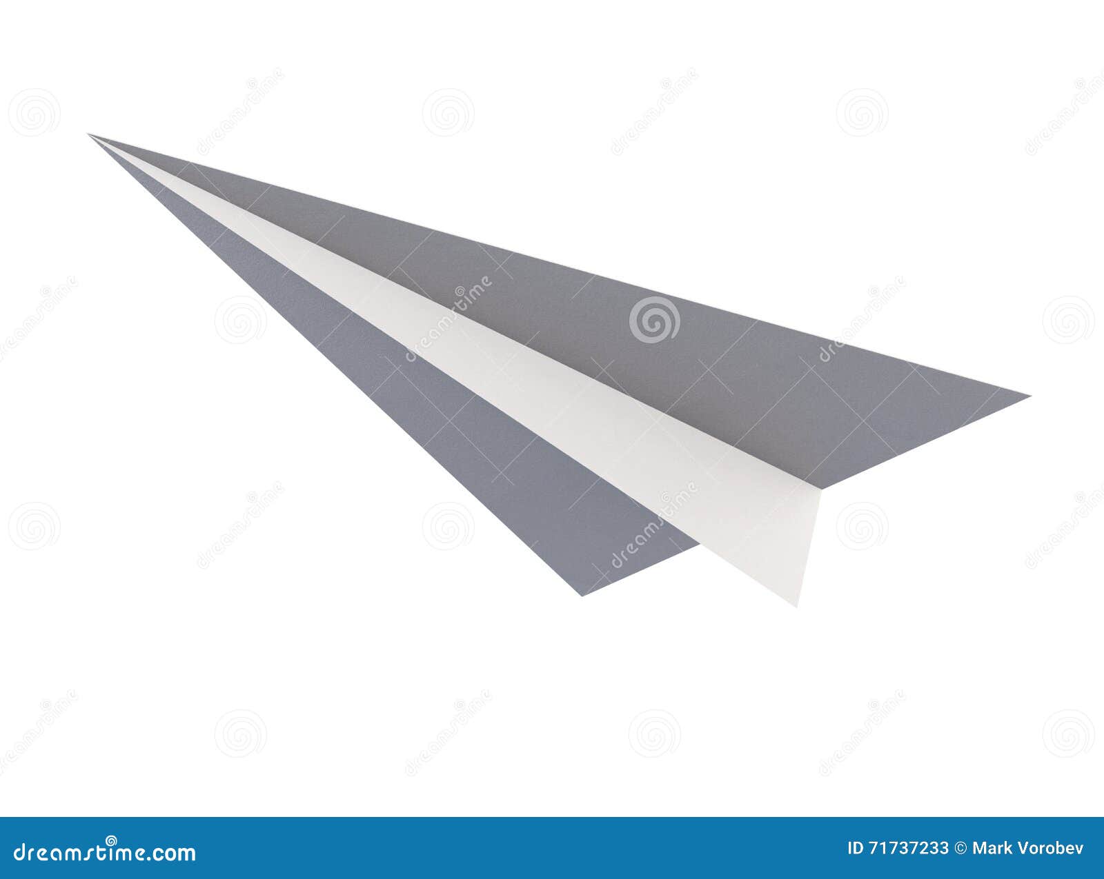 Paper Airplane Origami Bottom View Isolated on White Background. Stock ...