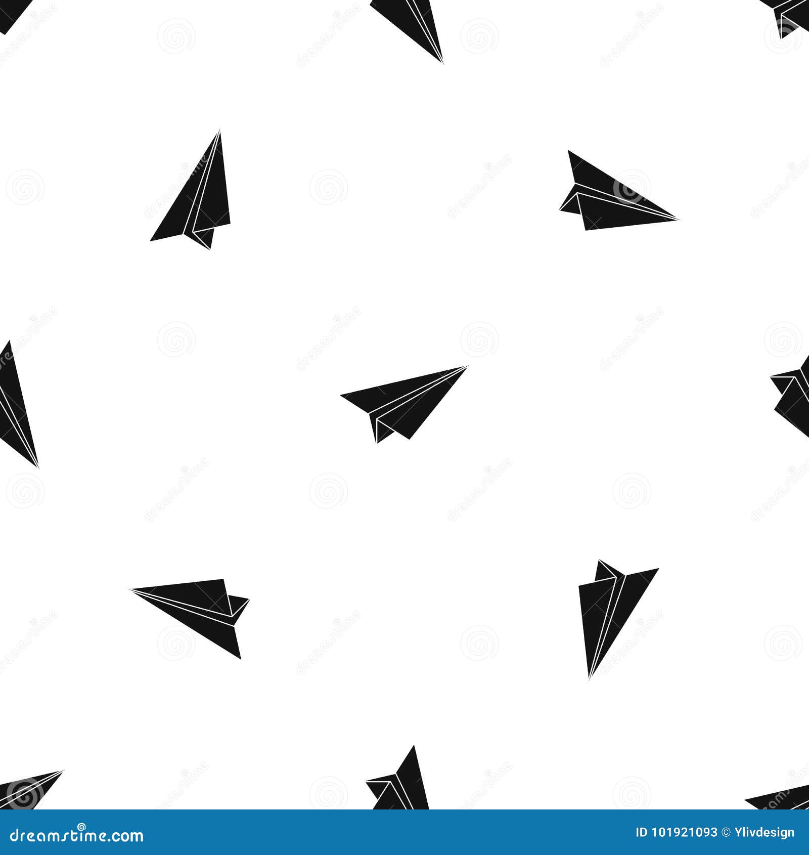 Paper Airplane Pattern Seamless Black Stock Vector - Illustration of ...