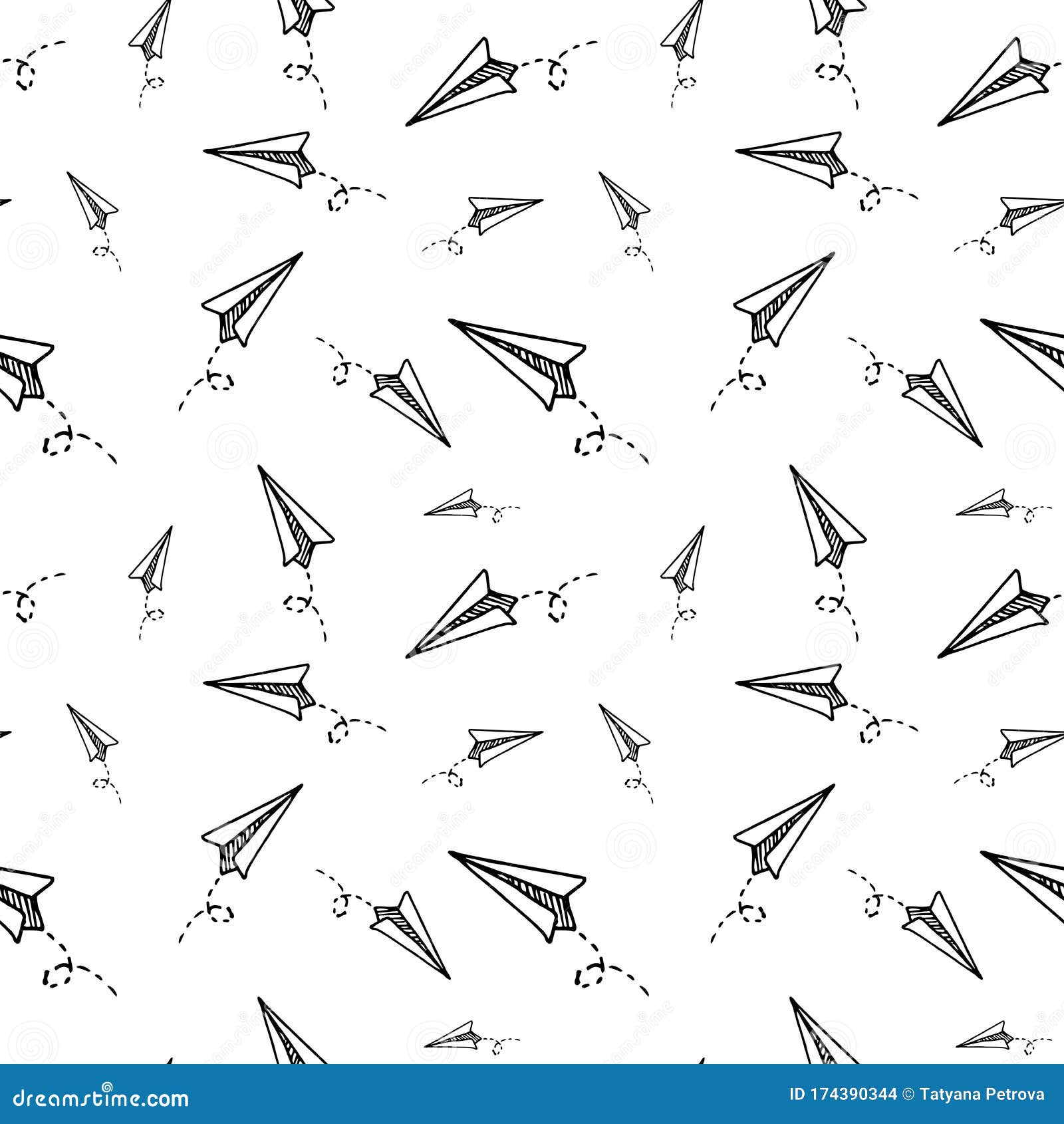 Paper Airplane Pattern. Seamless Vector Backdrop Stock Vector ...
