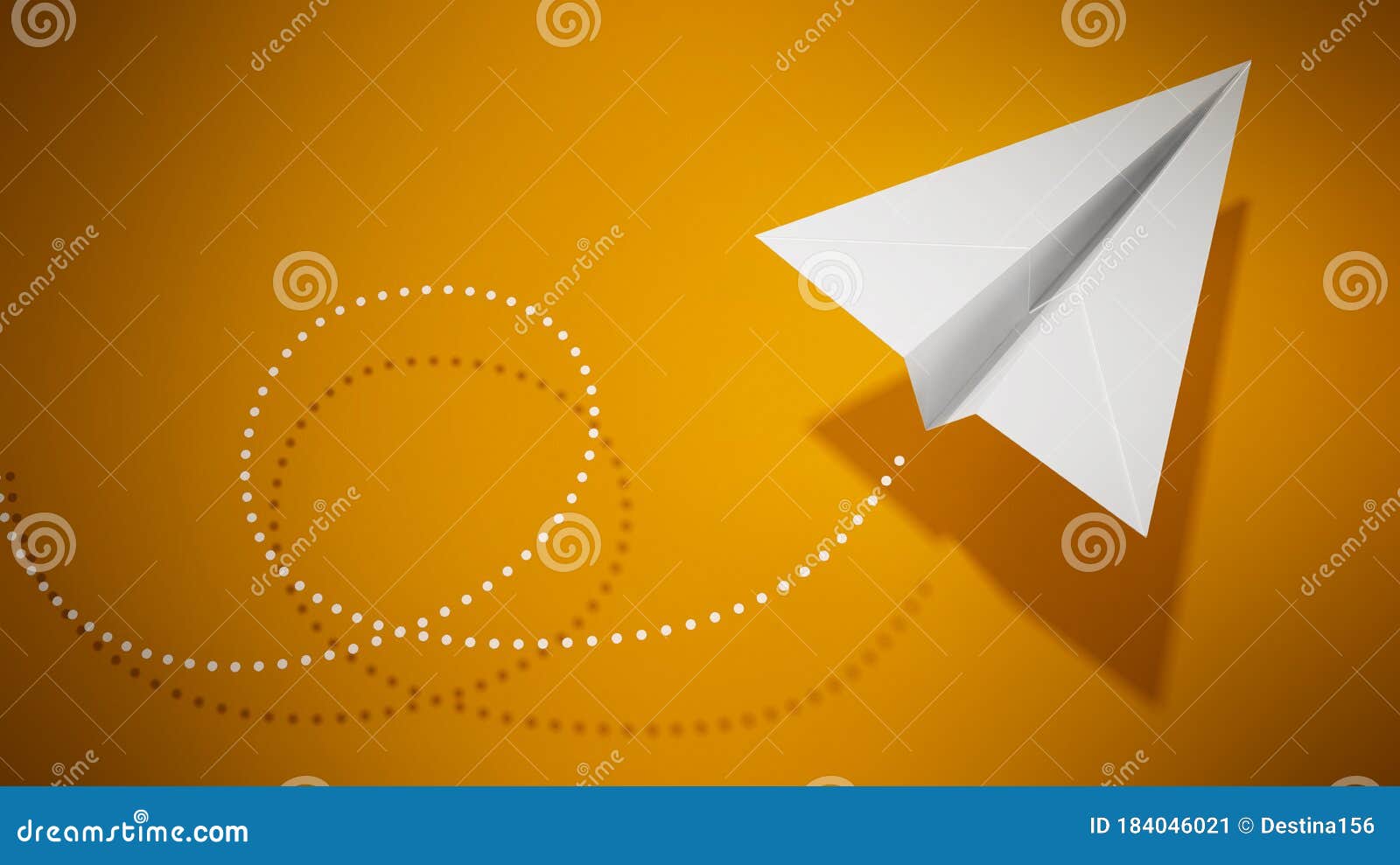 Paper Airplane on Yellow Background. 3D Illustration Stock Illustration ...