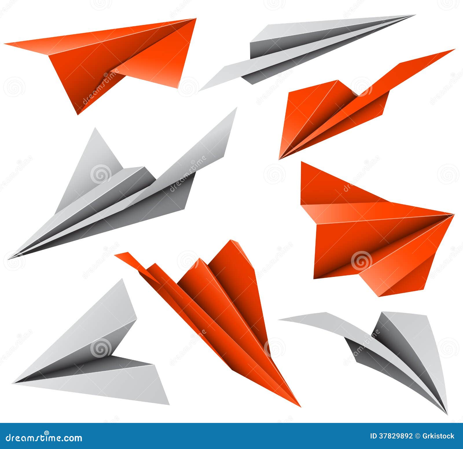 Paper airplanes stock vector. Illustration of collection - 37829892