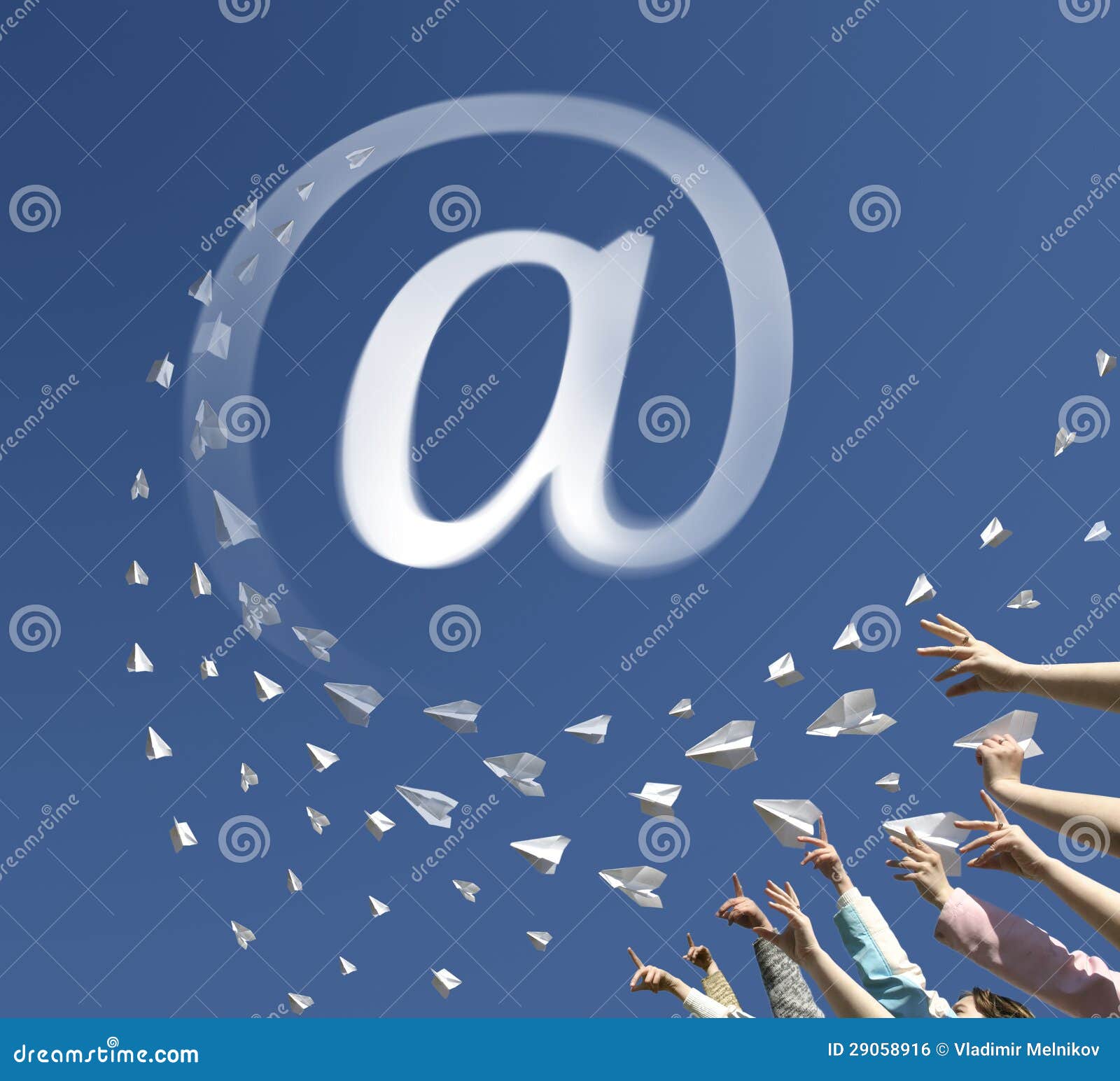 Paper Airplanes As Symbol Email Stock Photo - Image of background, hand ...