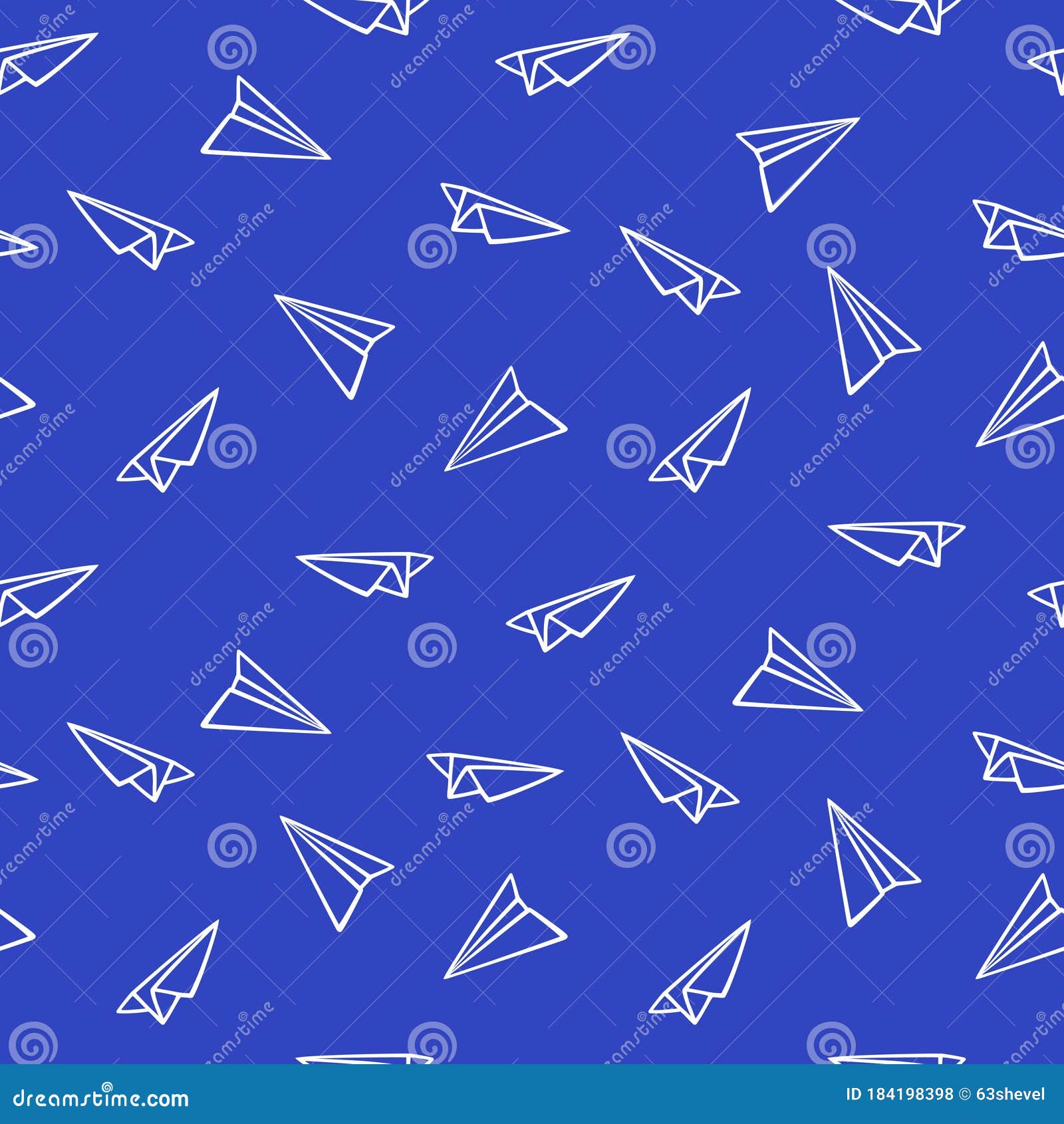 Paper Airplanes. Cartoon Seamless Two-color Vector Pattern Stock Vector ...