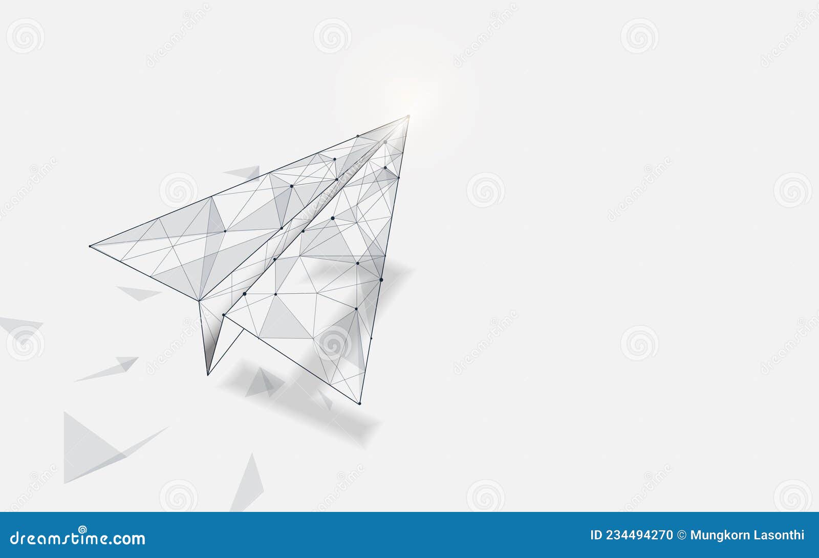 Paper Airplanes Flying from Lines, Triangles and Particle Style Design ...