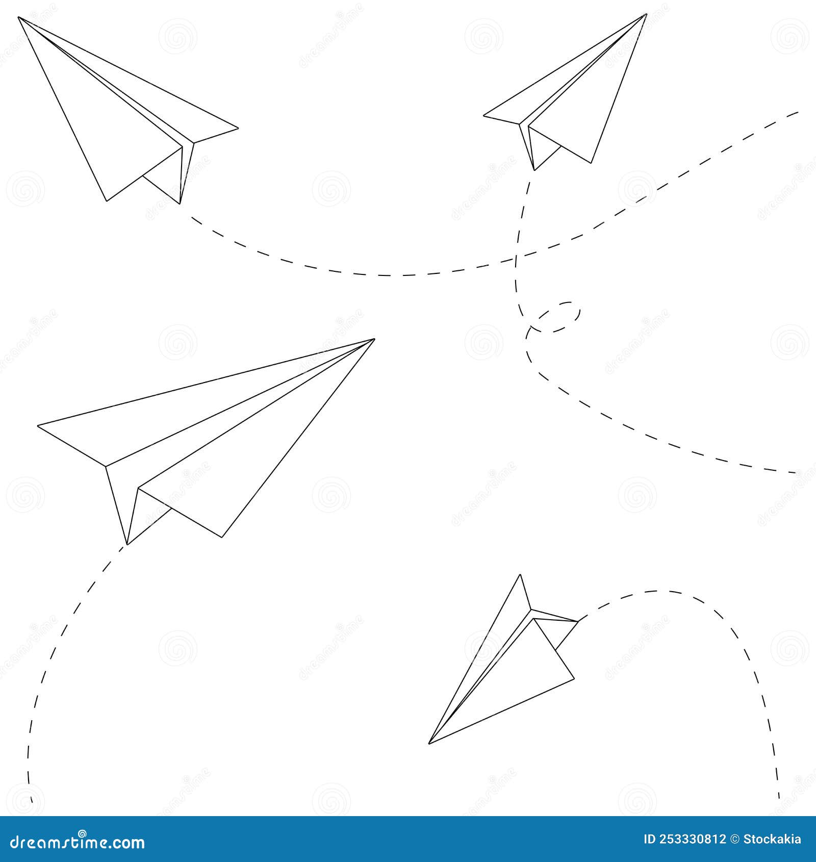 Paper Airplanes Flying in the School Classroom. Vector Black and White ...