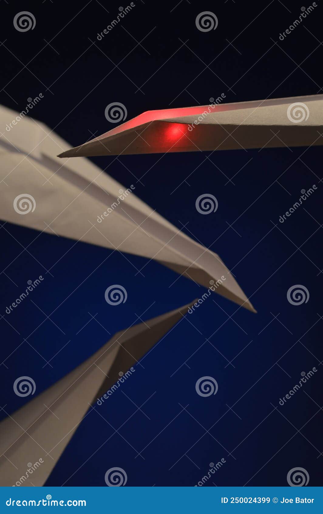 Paper Airplanes with Light in Cockpit Stock Image - Image of wing ...