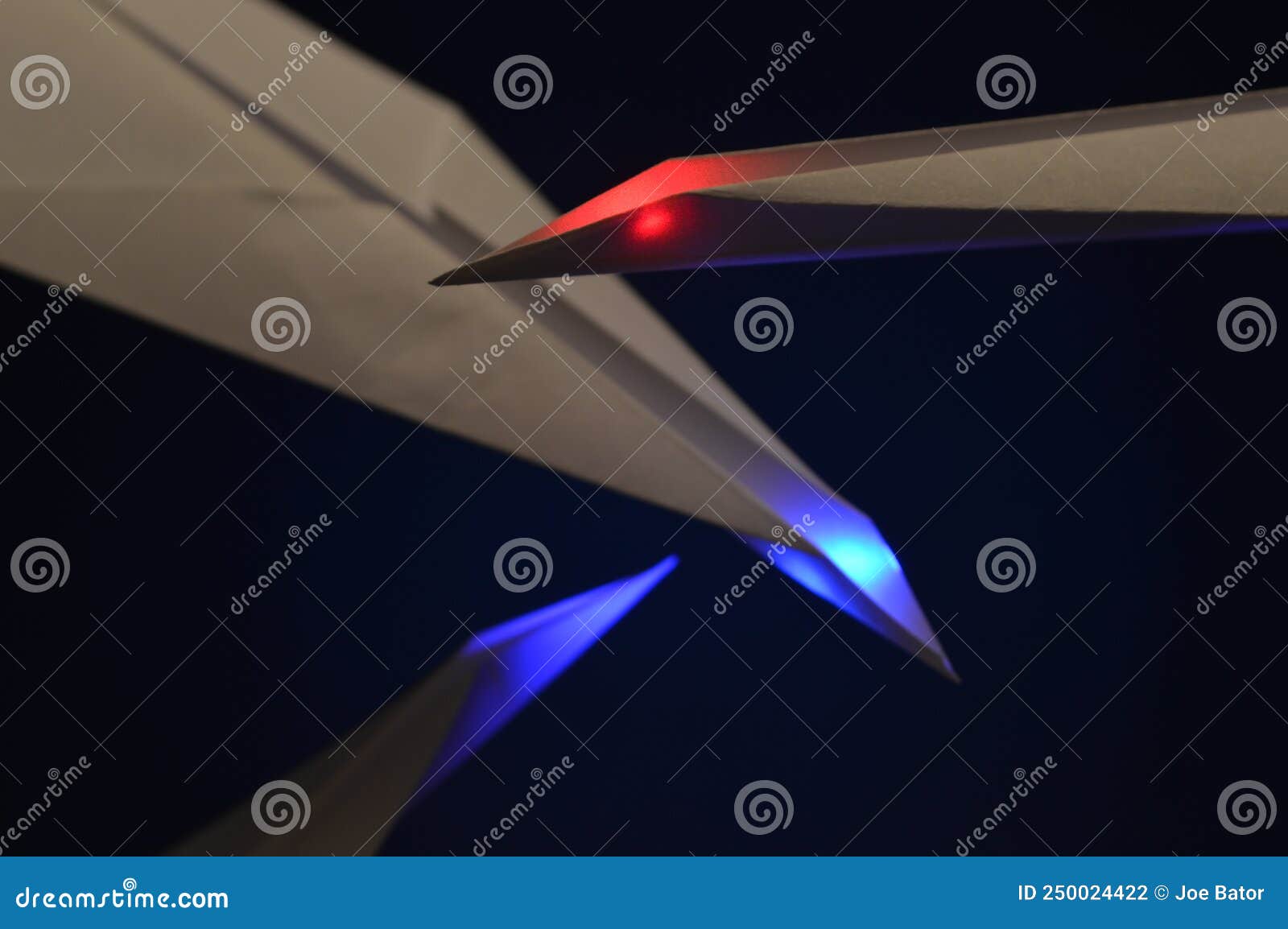 Paper Airplanes with Light in Cockpit Stock Photo - Image of airplanes ...
