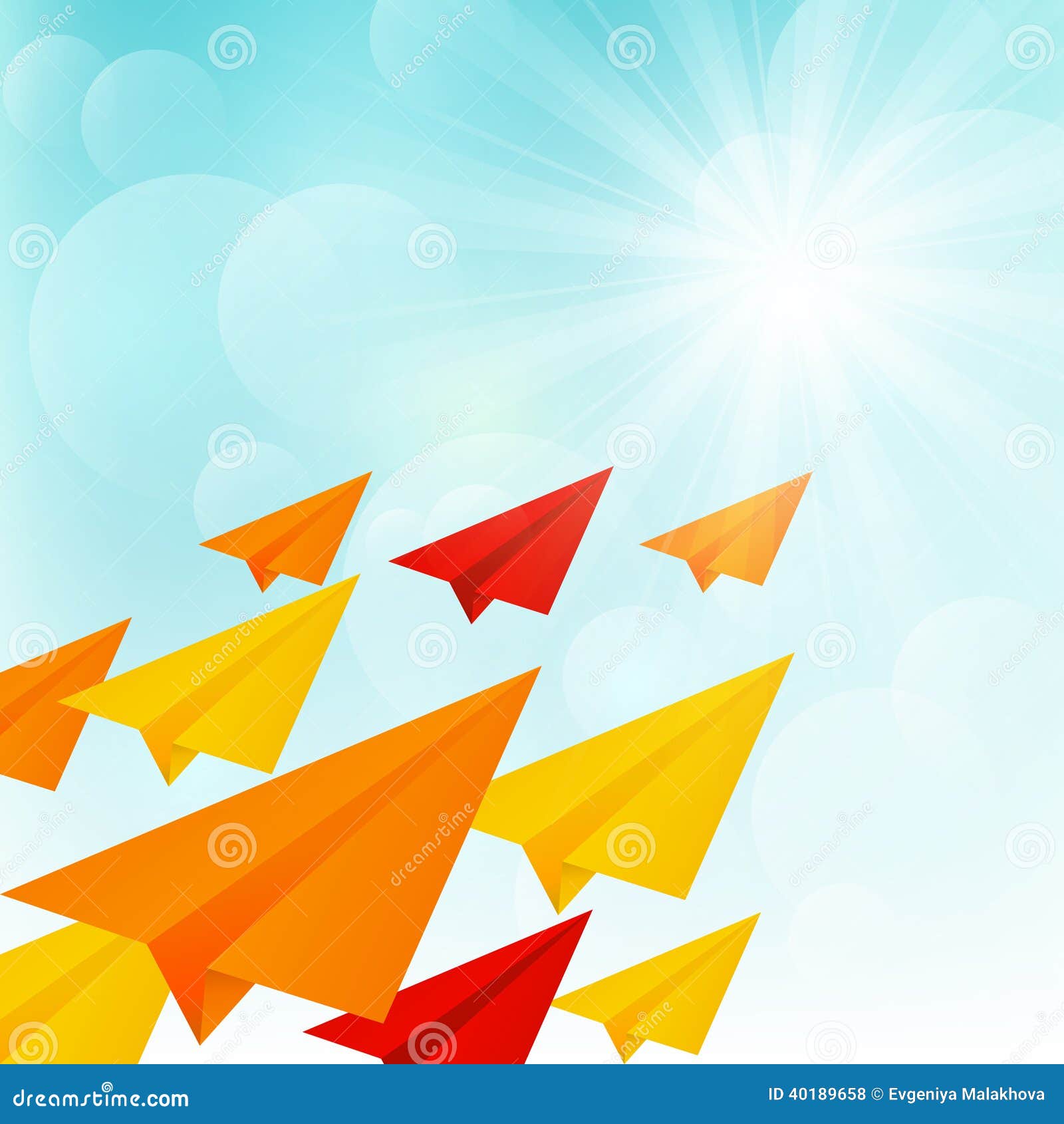 Paper Airplanes Flying Over Sky. Stop Motion Animation. Origami Paper ...