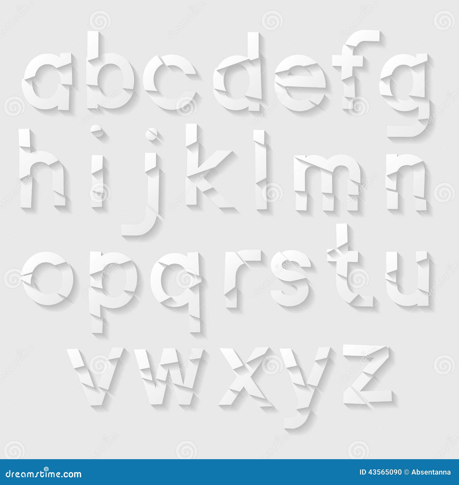 Paper Alphabet with Cut Letters. Vector Illustration. Stock Vector ...