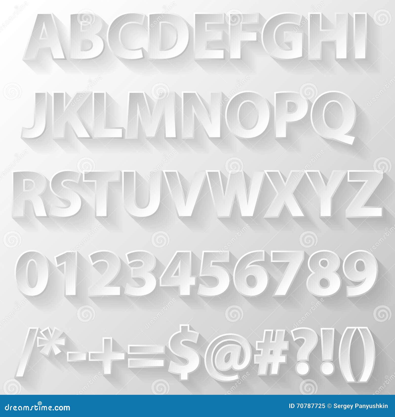 Paper alphabet and symbols stock vector. Illustration of element - 70787725