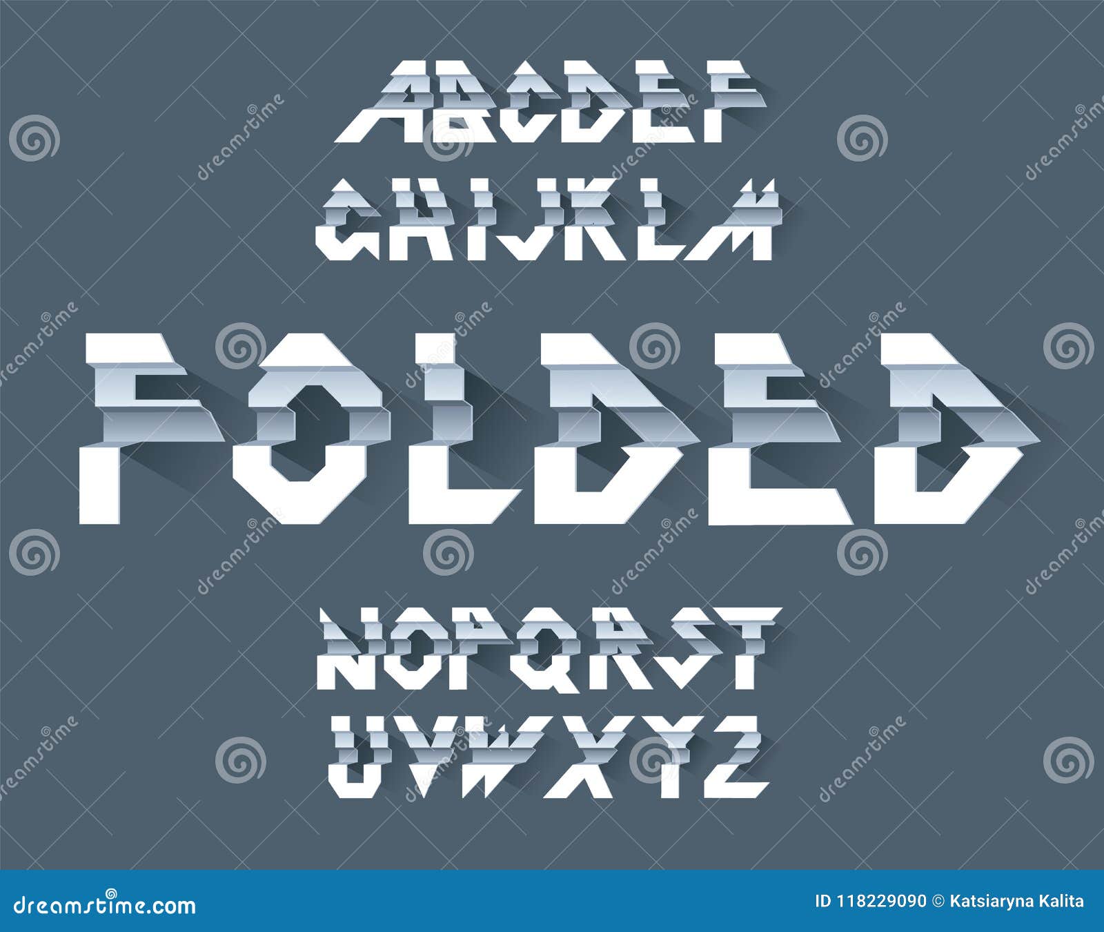 Paper Alphabet Vector of Paper Folding Stock Vector - Illustration of ...