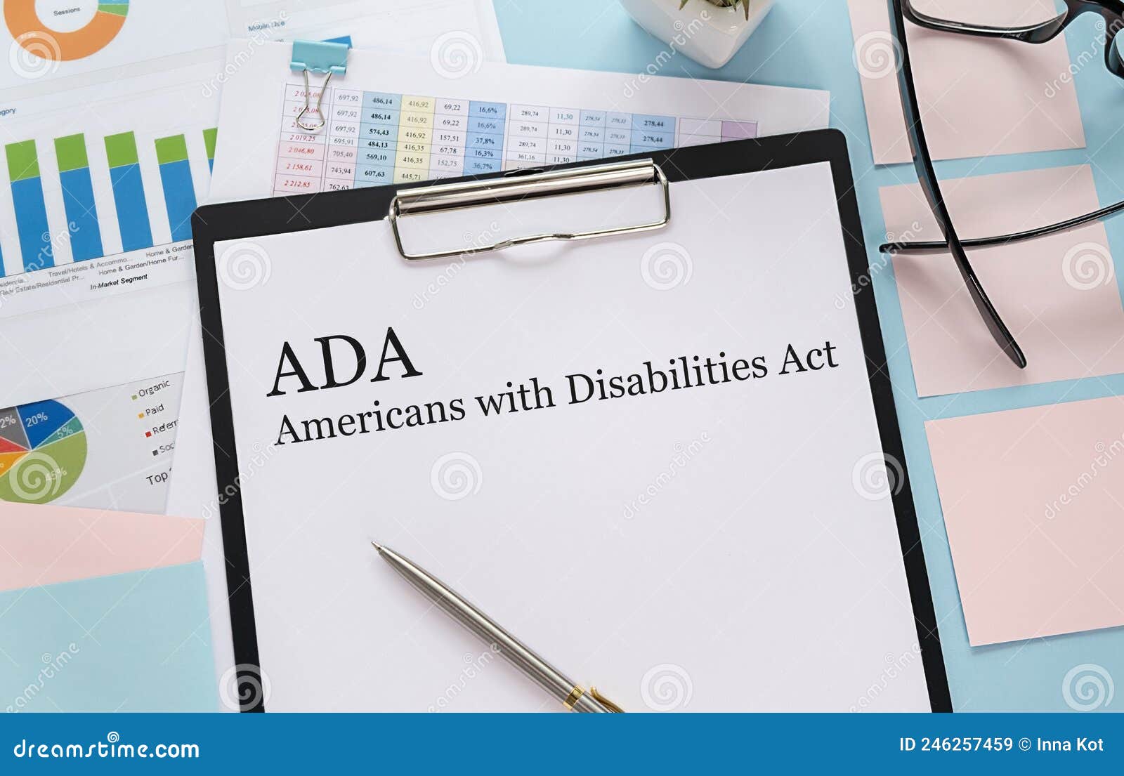 Paper with Americans with Disabilities Act ADA on a Table Stock Image ...