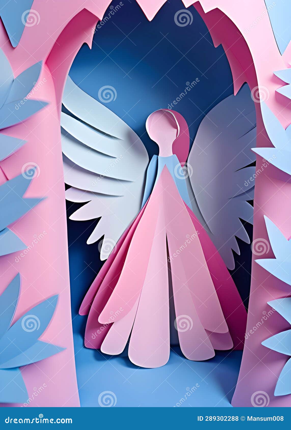 Paper Angel and Wings , Paper Cut, 3d Illustration, Ai Generated Stock ...