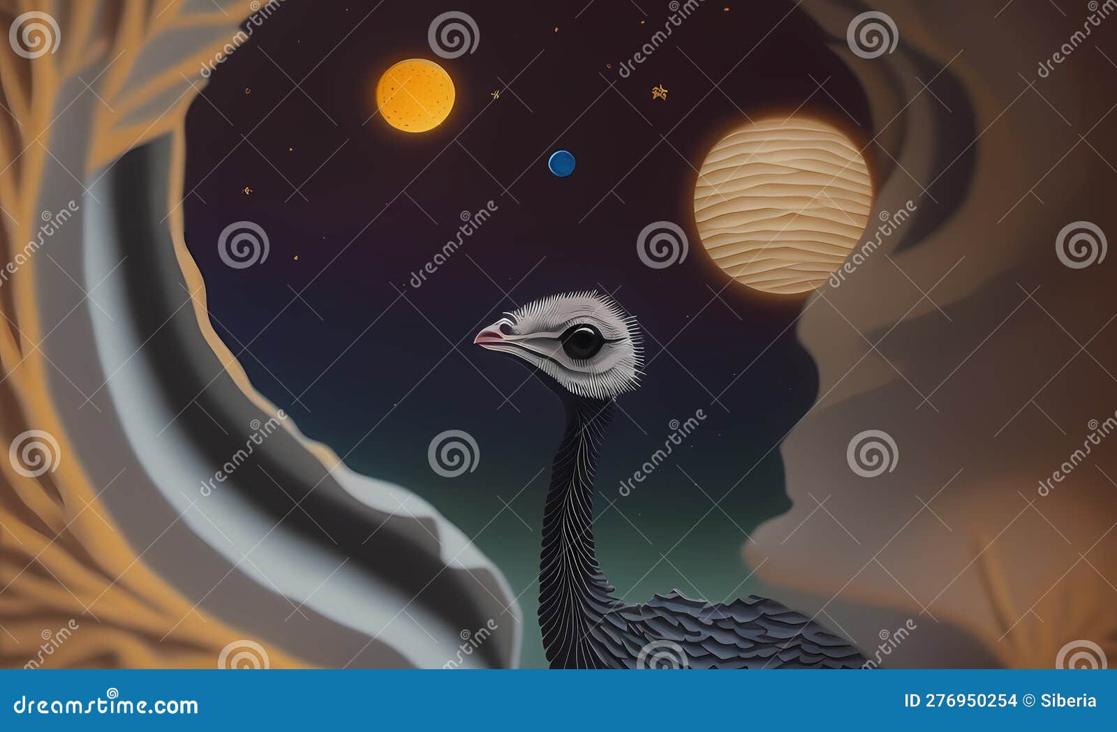 Paper Application of a Bird in an Alien Outer Space. Created with the ...