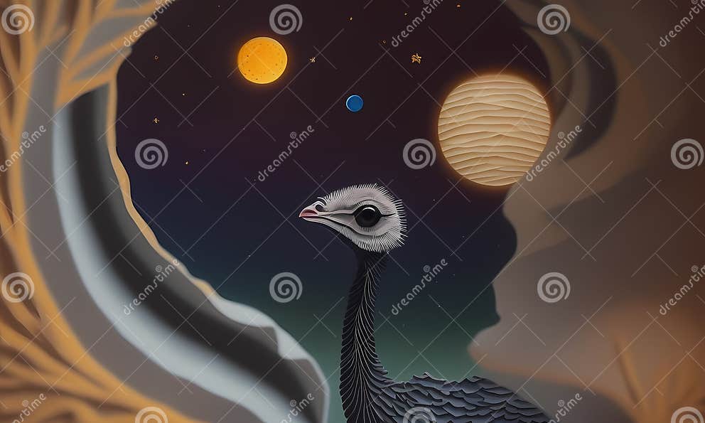 Paper Application of a Bird in an Alien Outer Space. Created with the ...