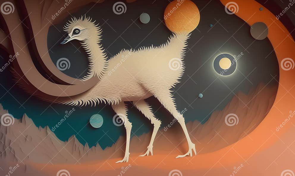 Paper Application of a Bird in an Alien Outer Space. Created with the ...