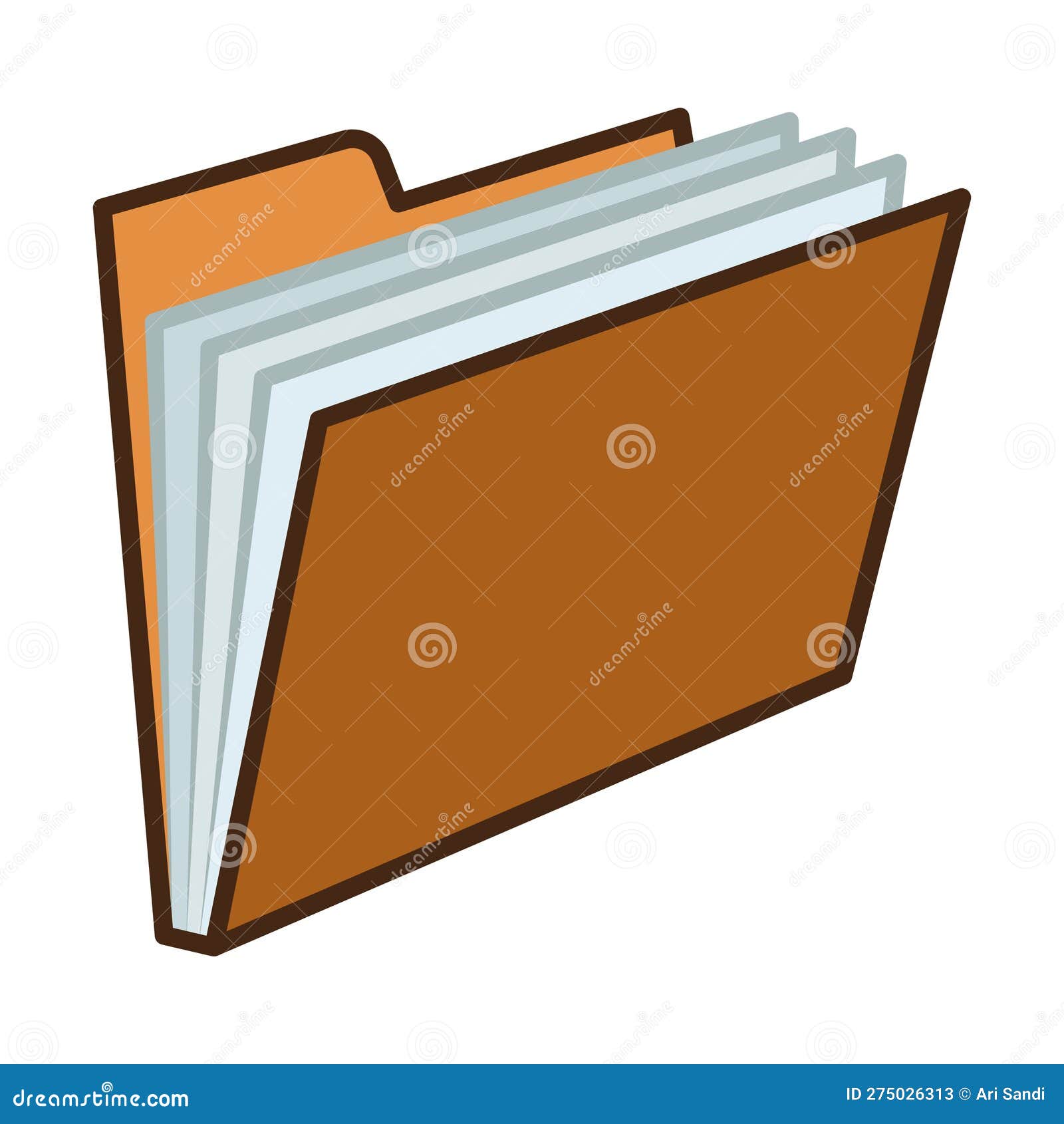 Paper Archive on a Brown Folder. Business Icon Illustration Stock ...