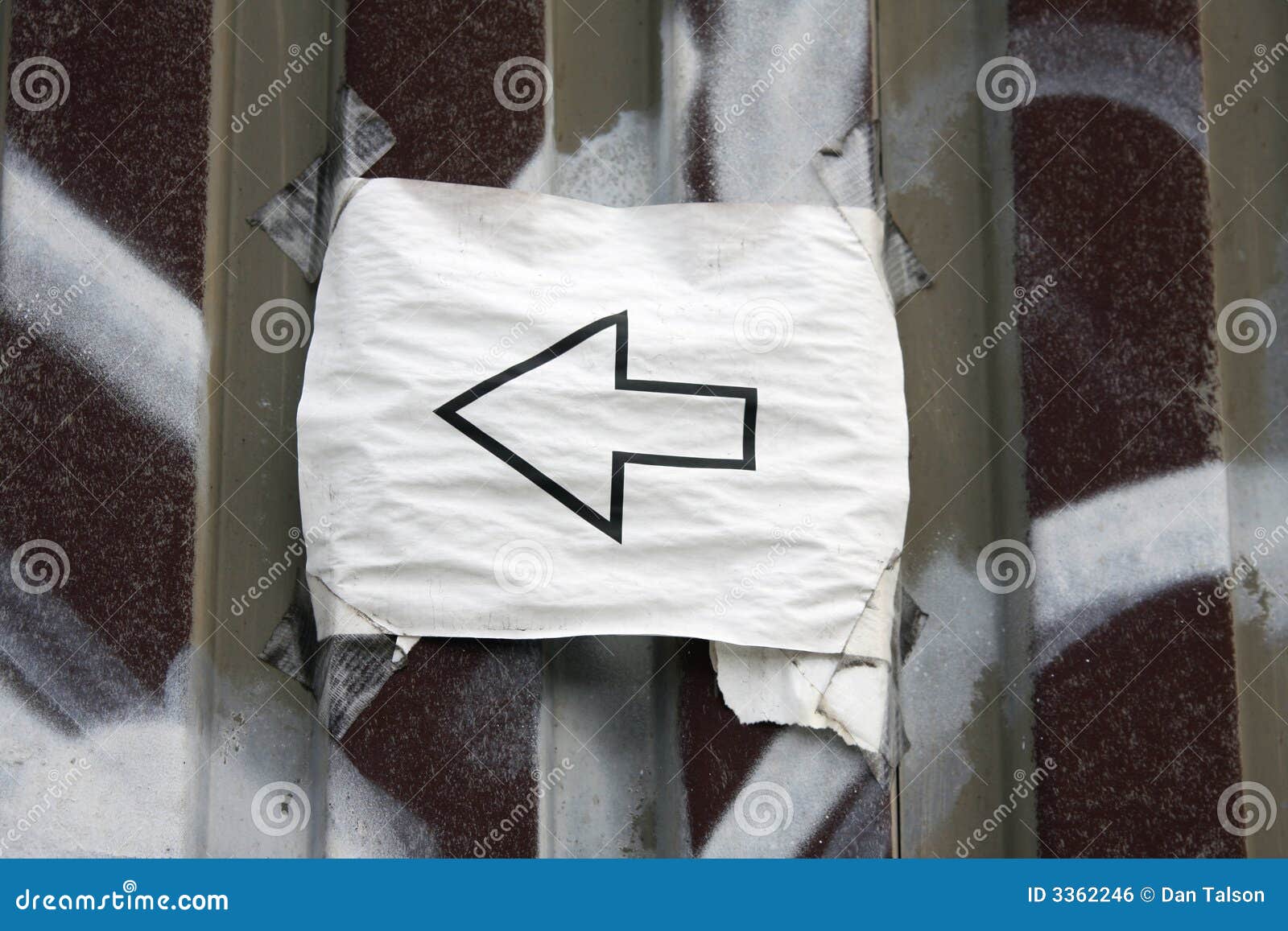Paper arrow stock photo. Image of metal, arrow, wall, sign - 3362246