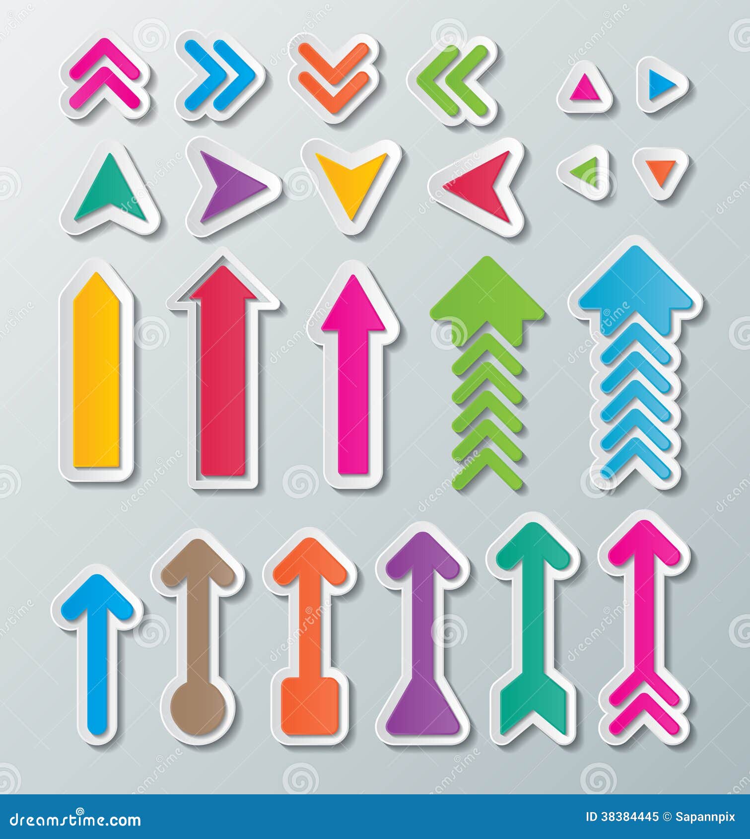 Paper arrows stock vector. Illustration of graphic, symbol - 38384445
