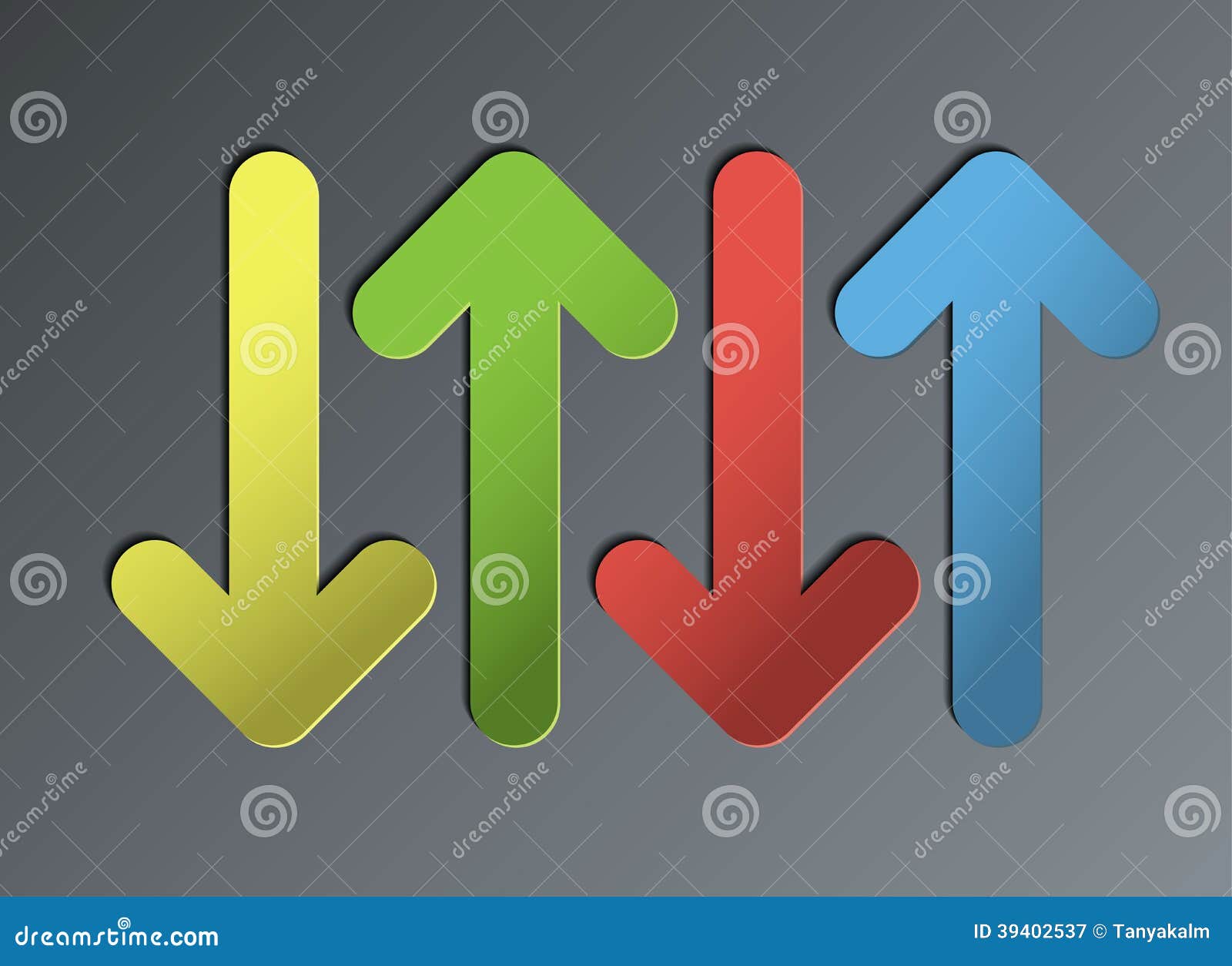 Paper arrows stock vector. Illustration of origami, bright - 39402537