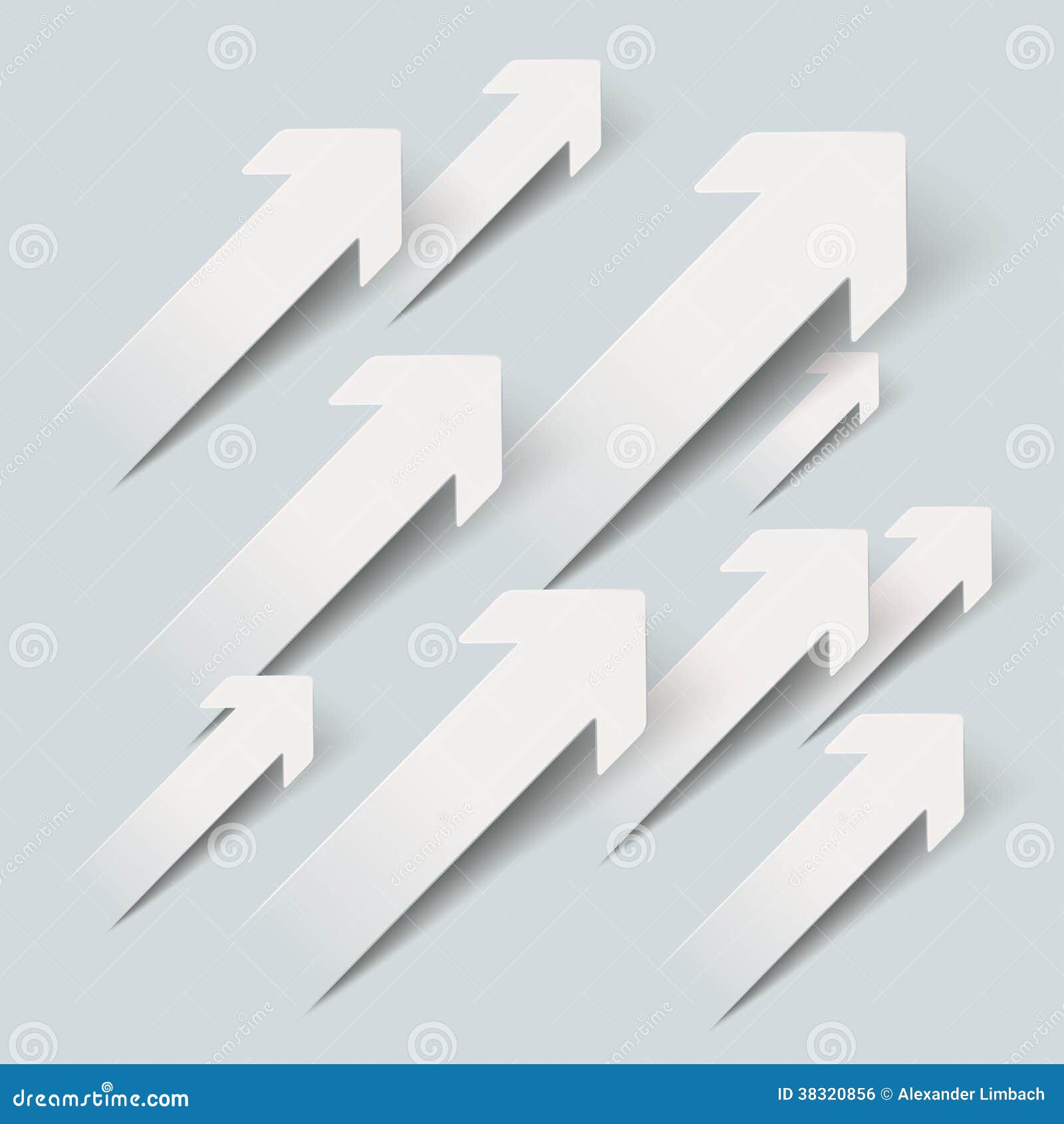 4 Paper Cut Arrows Gear Centre Externally PiAd Vector Illustration ...