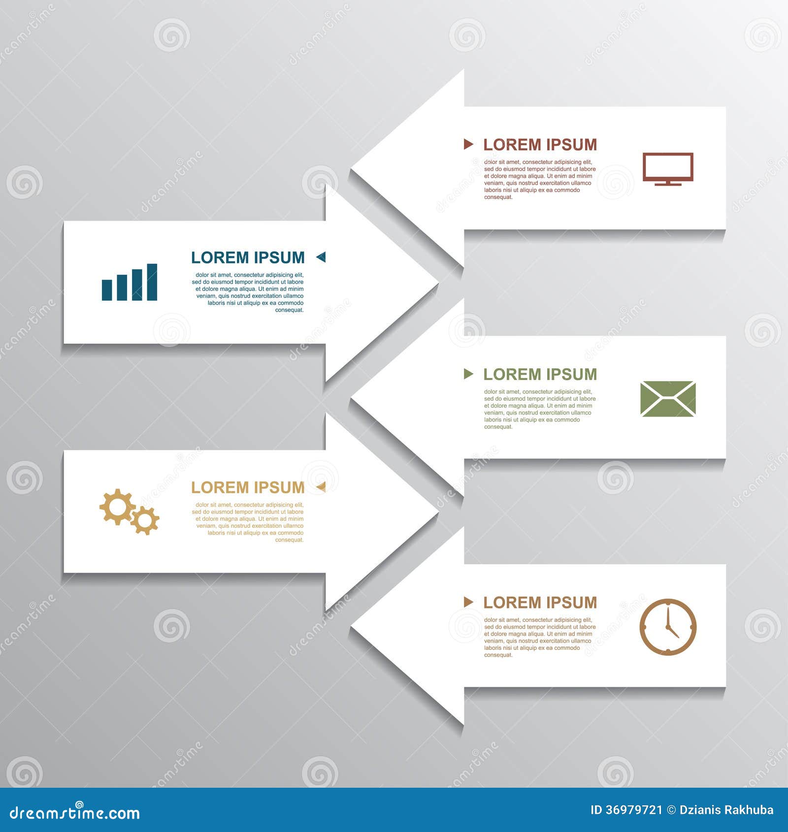 Paper arrows infographic stock vector. Illustration of presentation ...