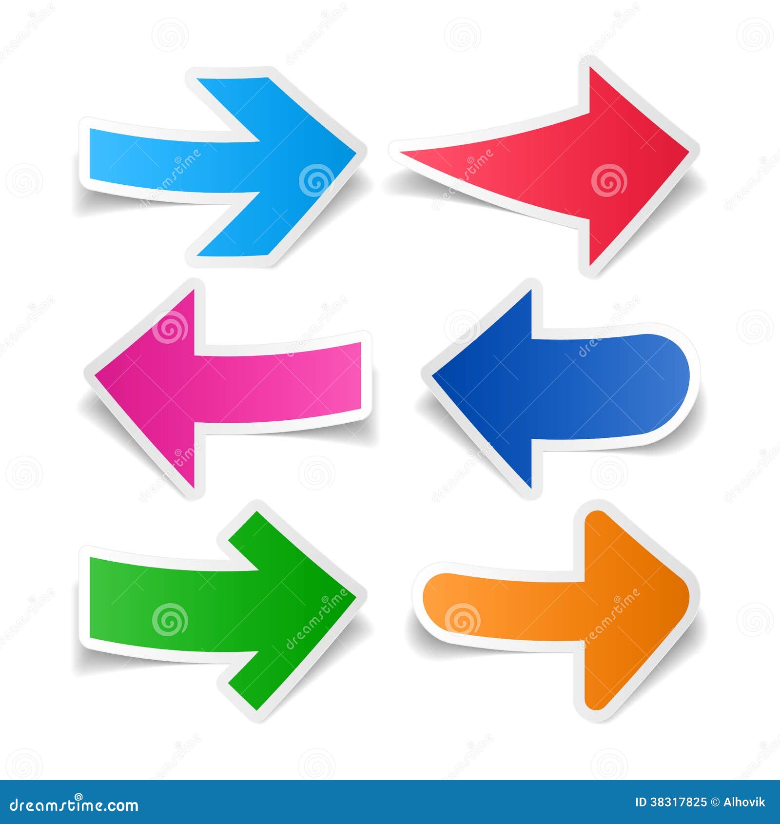 Paper arrows set stock vector. Illustration of direction - 38317825