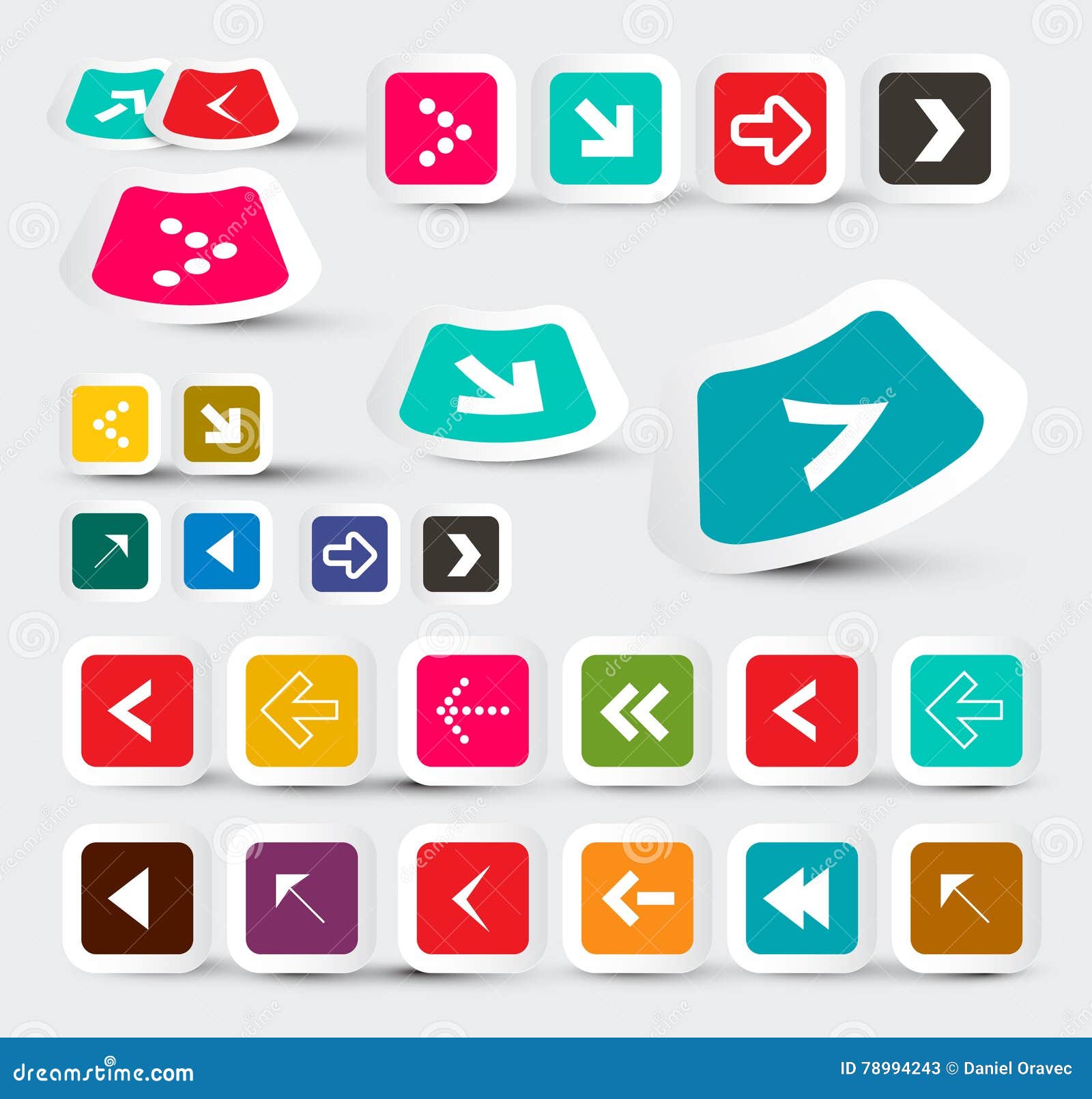 Paper Arrows Set. stock vector. Illustration of collection - 78994243